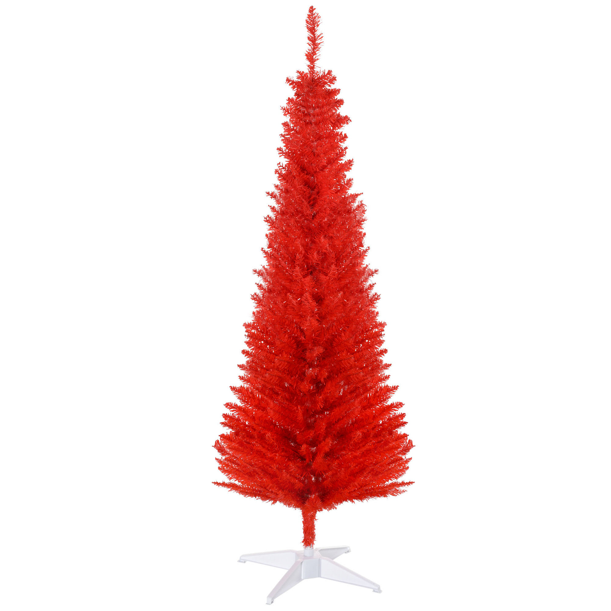 The Holiday Aisle® 5' Artificial Pencil Christmas Tree, Slim Xmas Tree ...