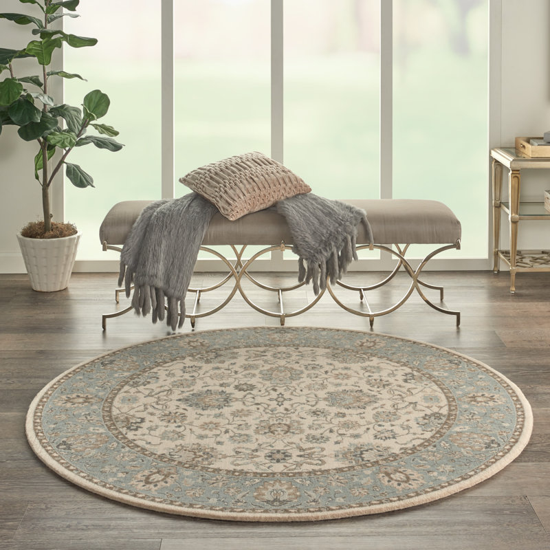 Darby Home Co Crownover Wool Ivory/Blue Rug | Wayfair