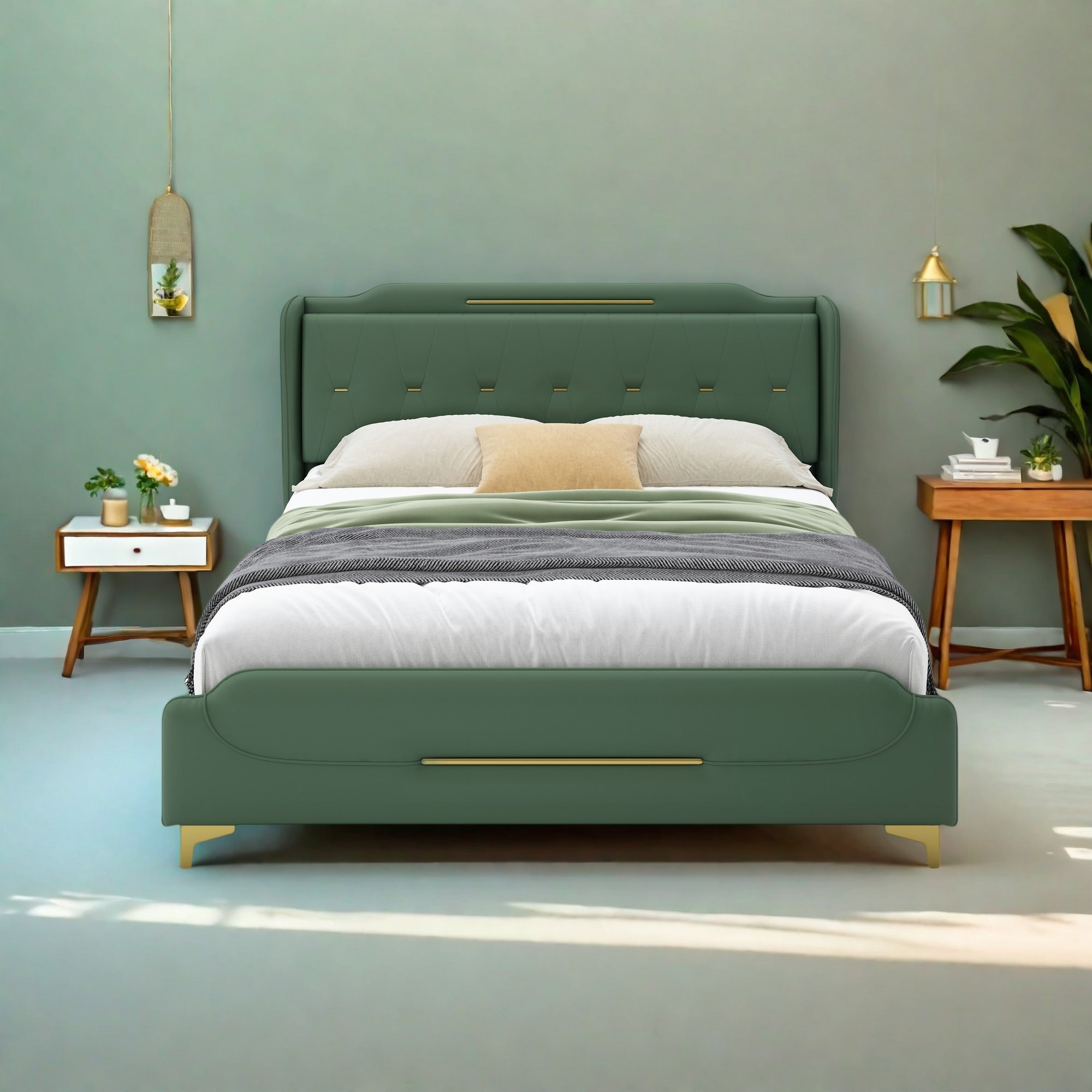 Mercer41 Kaneaki Faux Leather Upholstered Bed | Wayfair