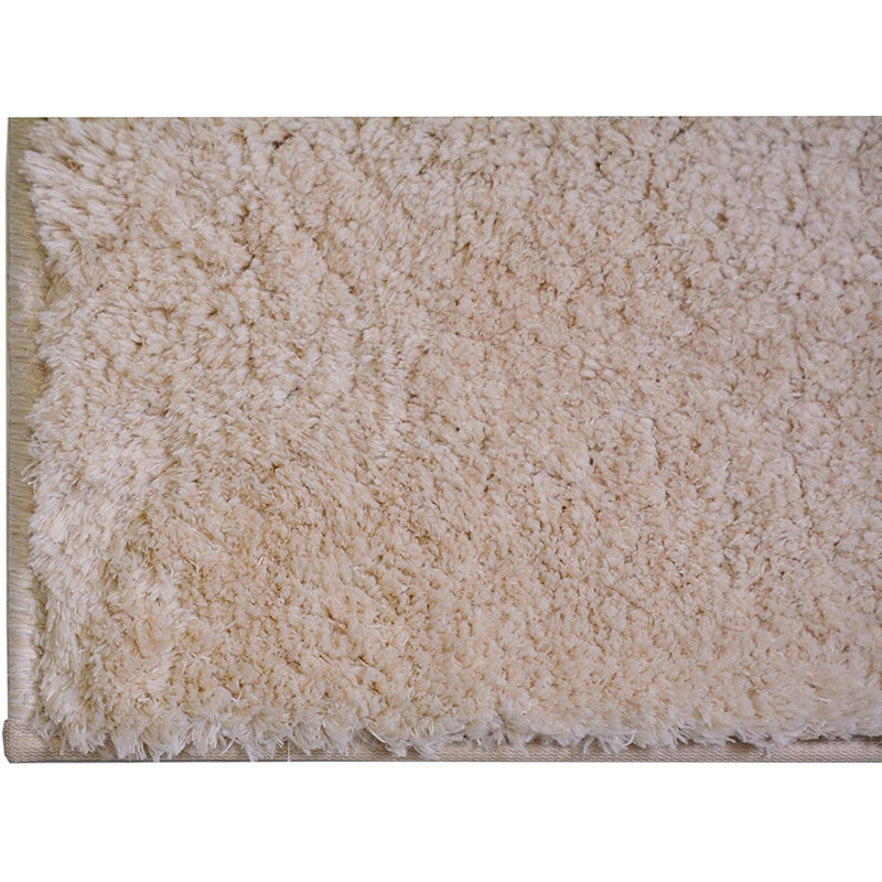 Ebern Designs Alaiza Cream Color Slip Resistant Soft Shag Rug | Wayfair