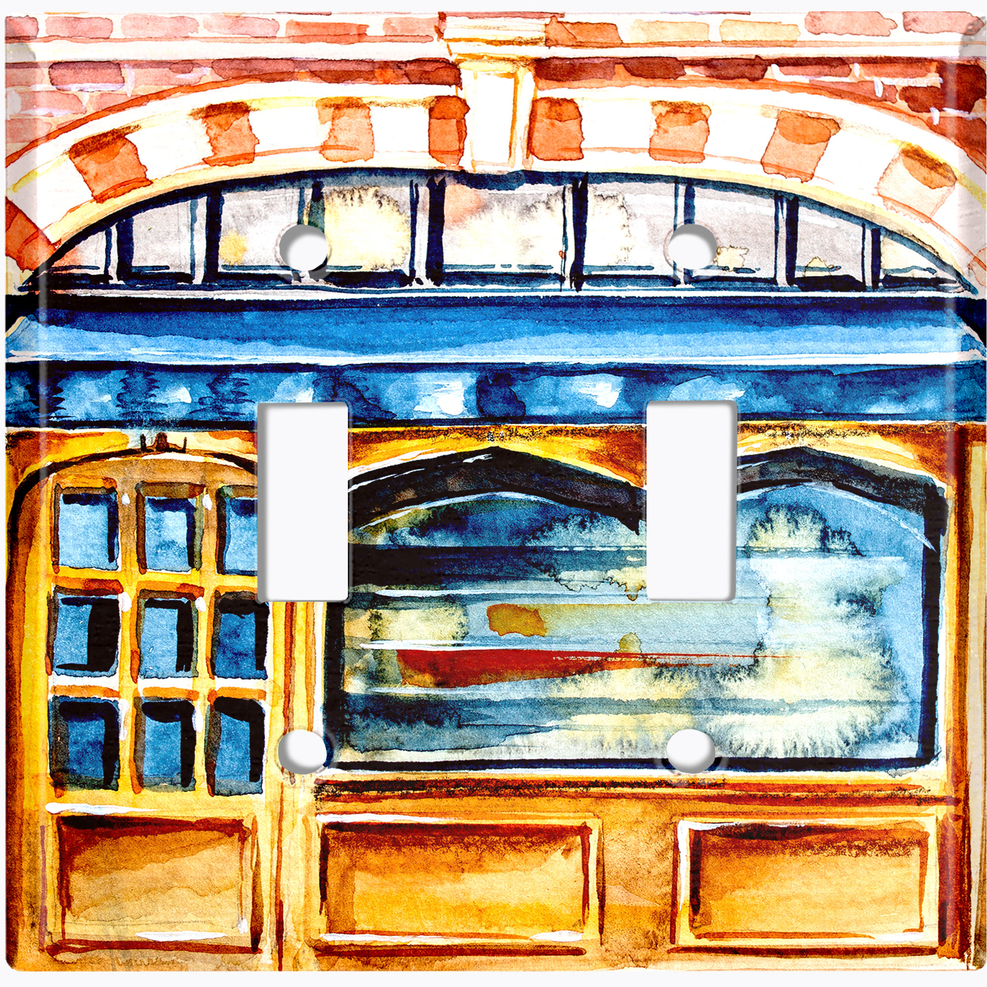 WorldAcc Coffee Shop Bakery Cafe Window 2-Gang Toggle Light Switch Wall ...