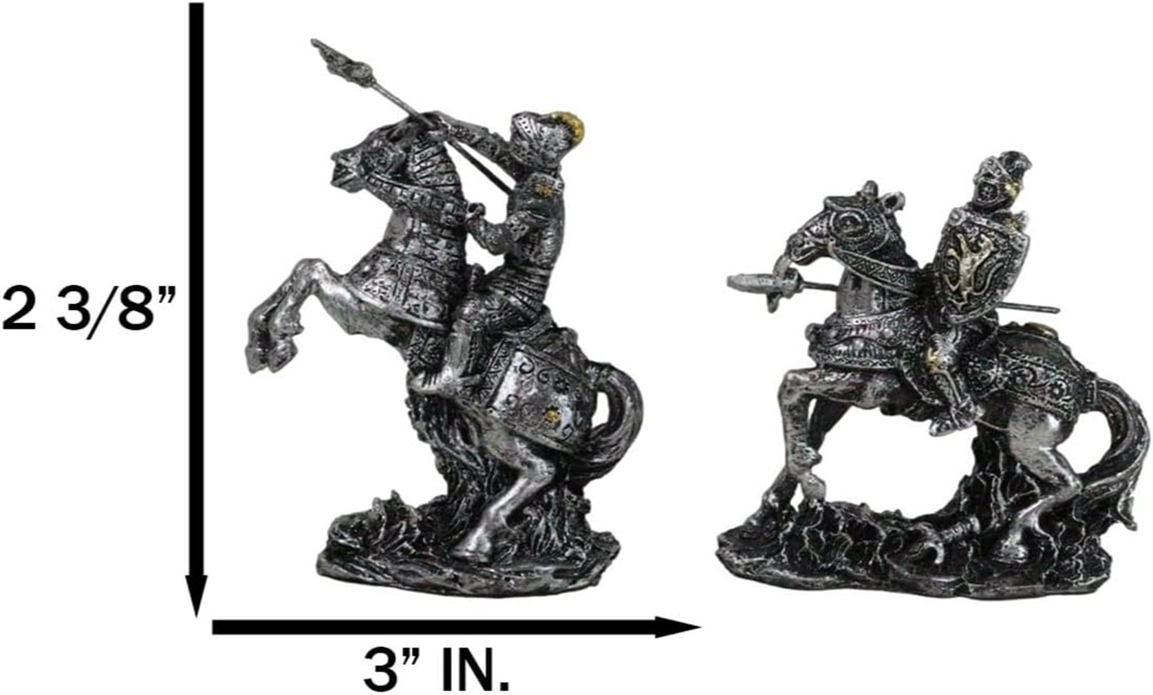 Millwood Pines Set Of 12 Medieval Armored Cavalry Horse Knights In Suit ...