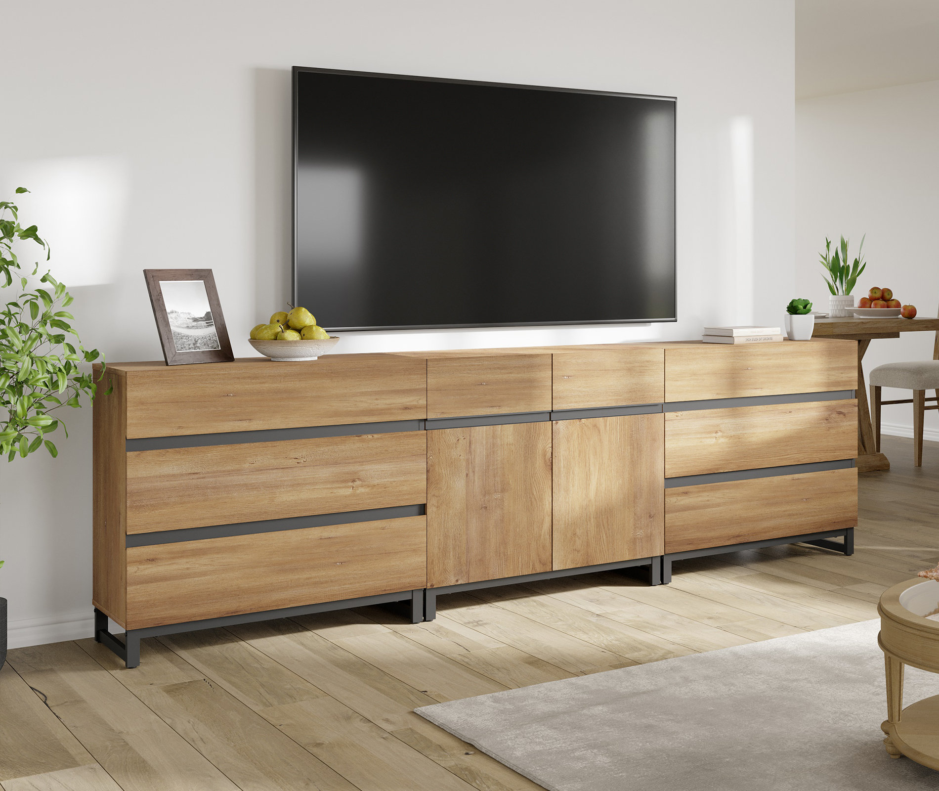 Latitude Run® Aadam Modern TV Stand For Tvs Up To 100 Inch, 3-In-1 TV ...