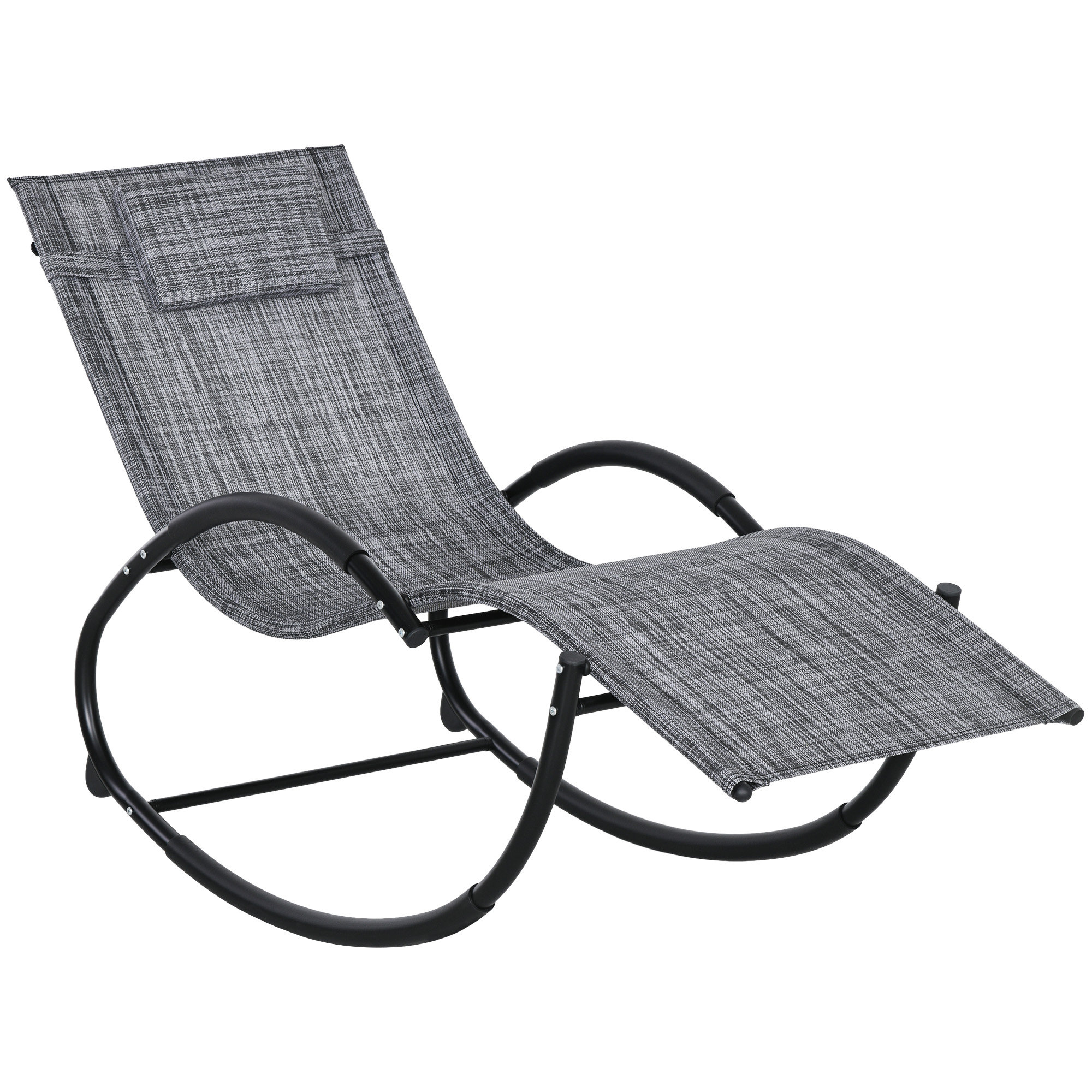 Ebern Designs Outdoor Rocking Chair, Chaise Lounge Pool Chair for Sun ...