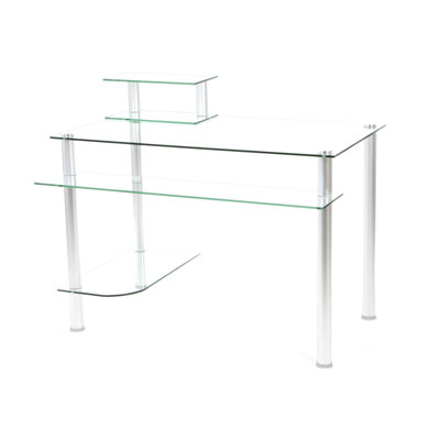 Brayden Studio® Doynton Glass Top Metal Base Computer Desk & Reviews ...