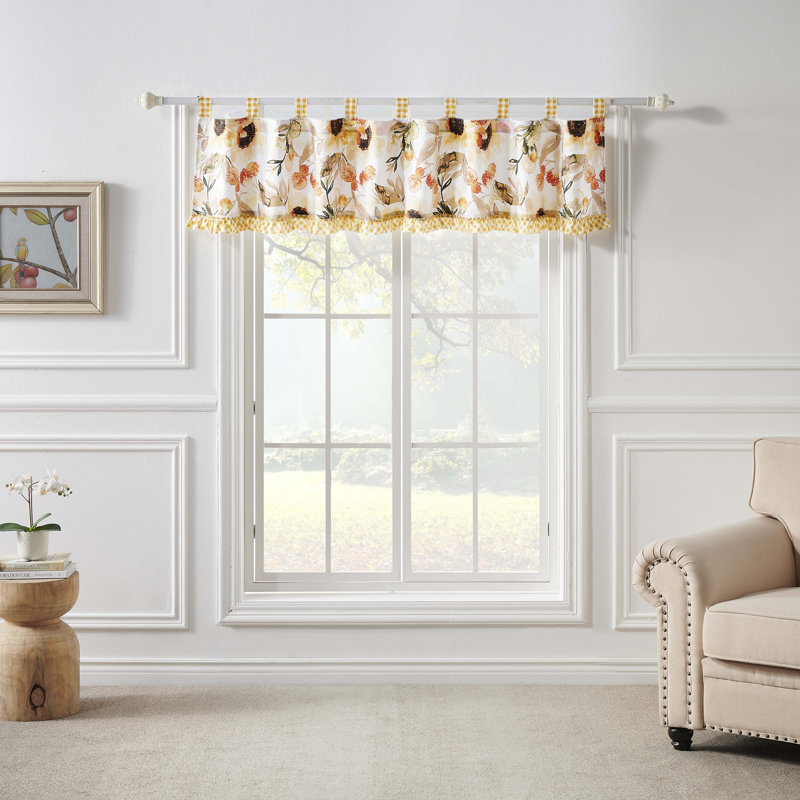 Greenland Home Fashions Somerset Sunflower 84'' Window Valance with ...