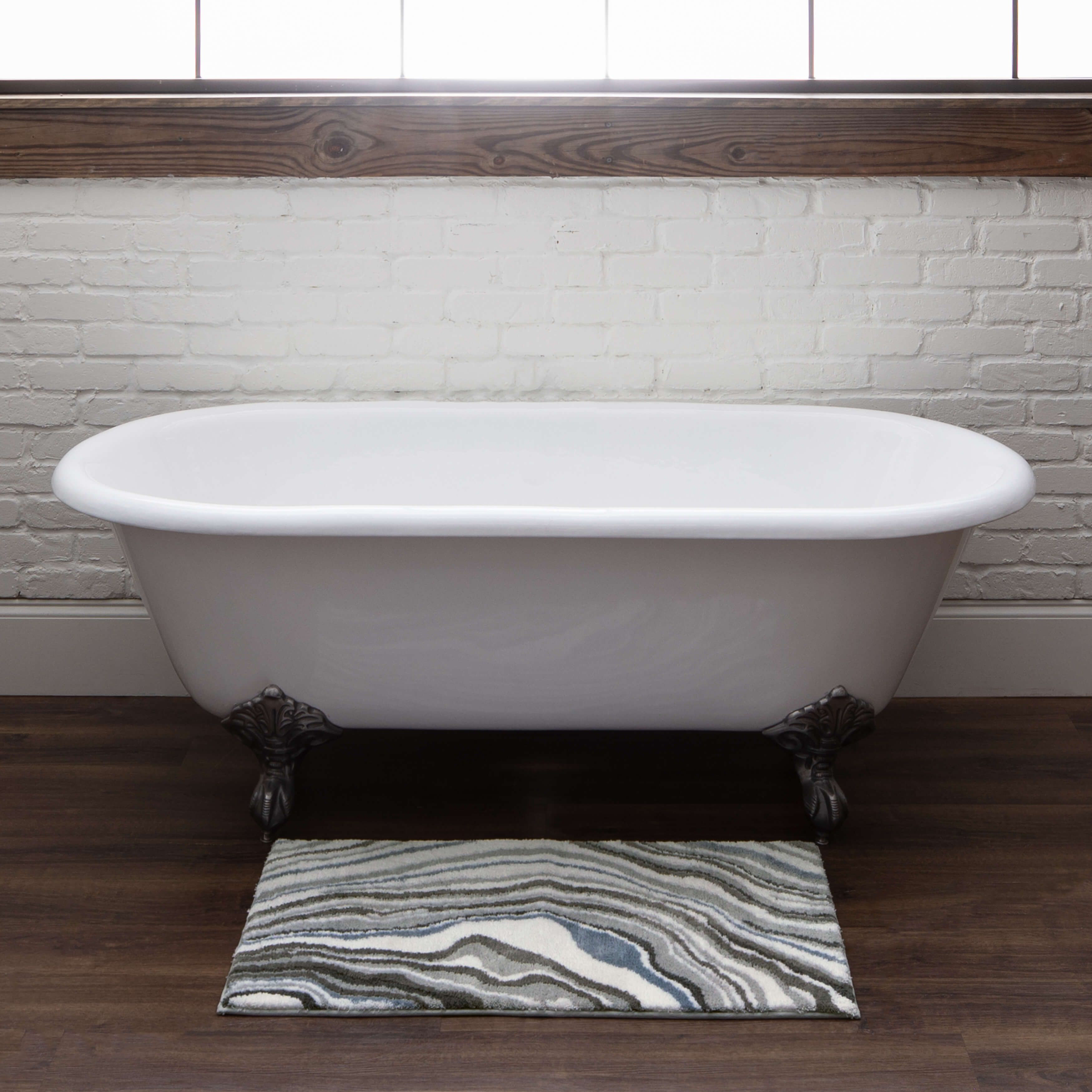 Wade Logan® Alyxandrea Abstract Memory Foam Machine Washable Bath Rug ...