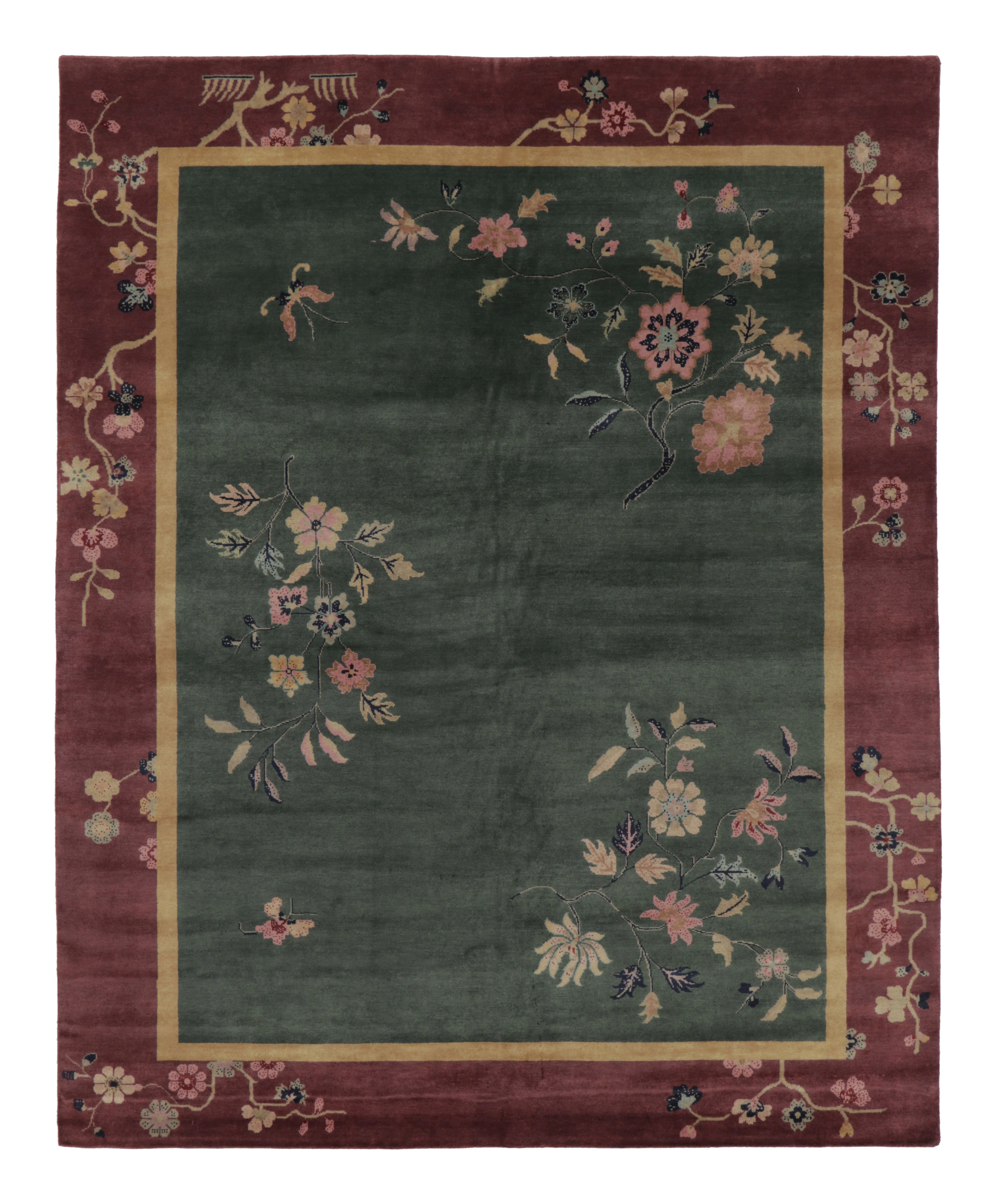 Rug & Kilim’S Chinese Art Deco Inspired Rug, Deep Forest Green With ...