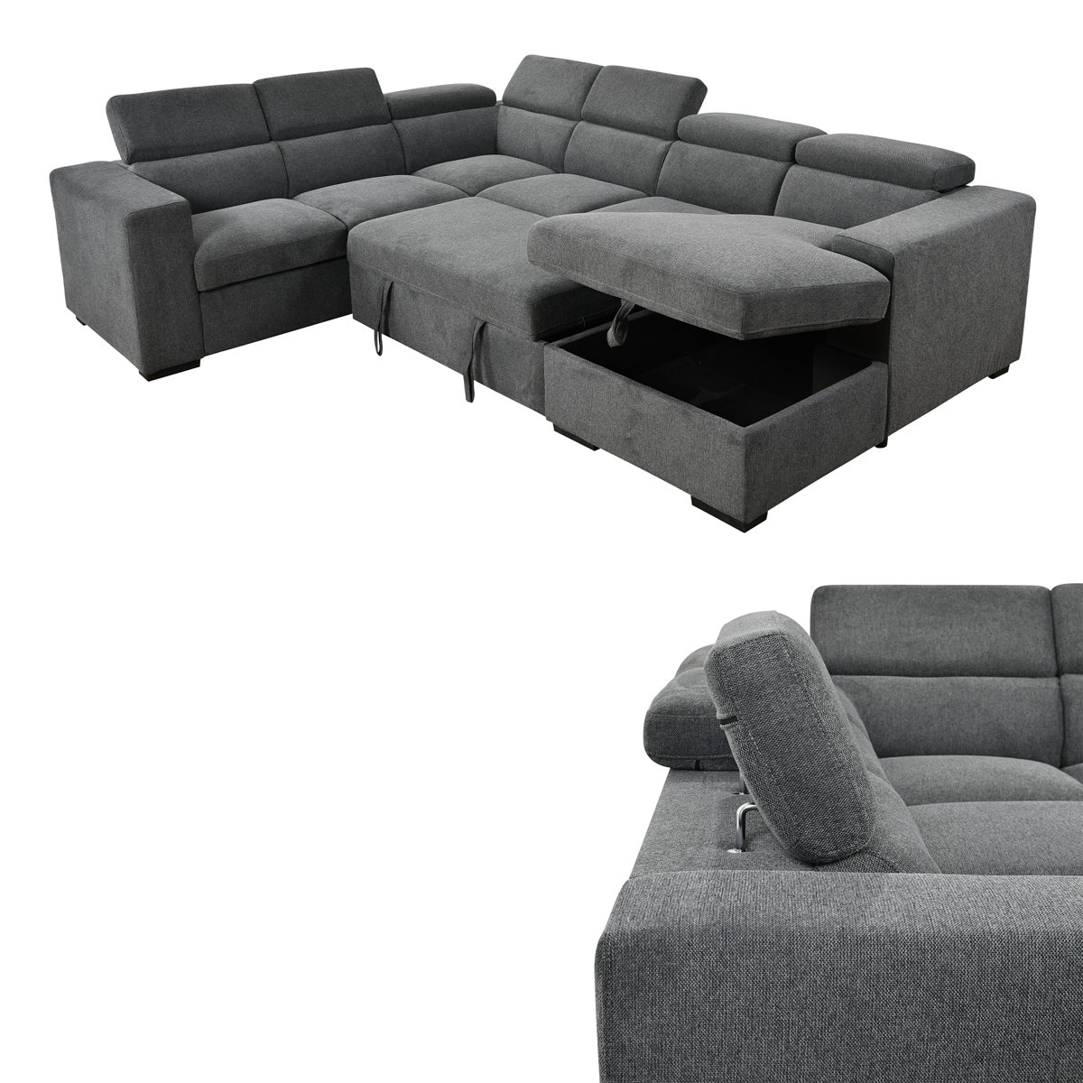 Brayden Studio® Croasmun 4 - Piece Upholstered Sectional | Wayfair