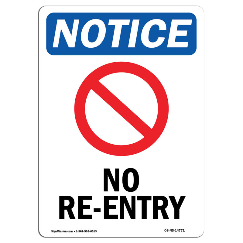 SignMission No Re-Entry Sign with Symbol | Wayfair