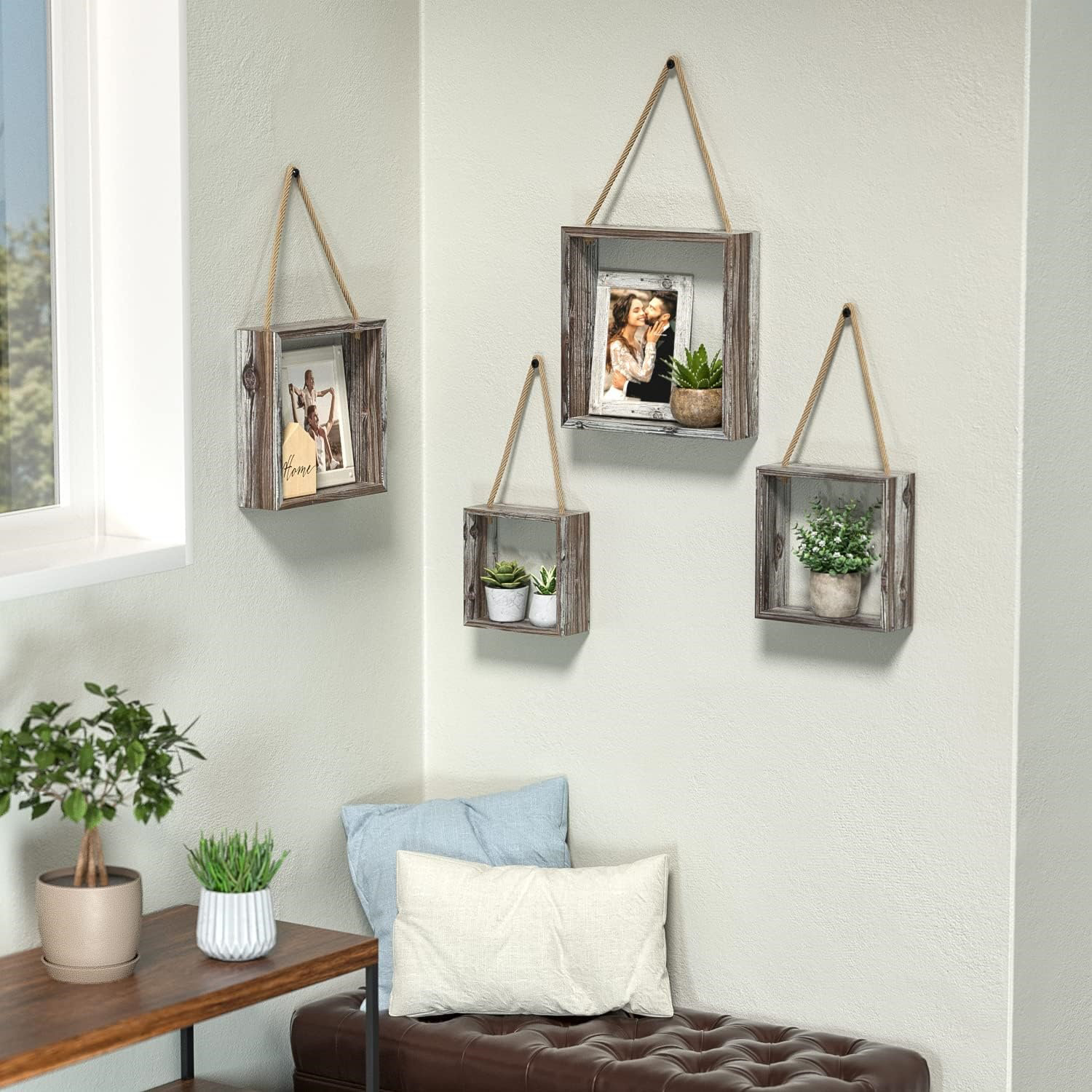 Ophelia & Co. Wall Decor Floating Hanging Square Shelves Wall Mounted ...