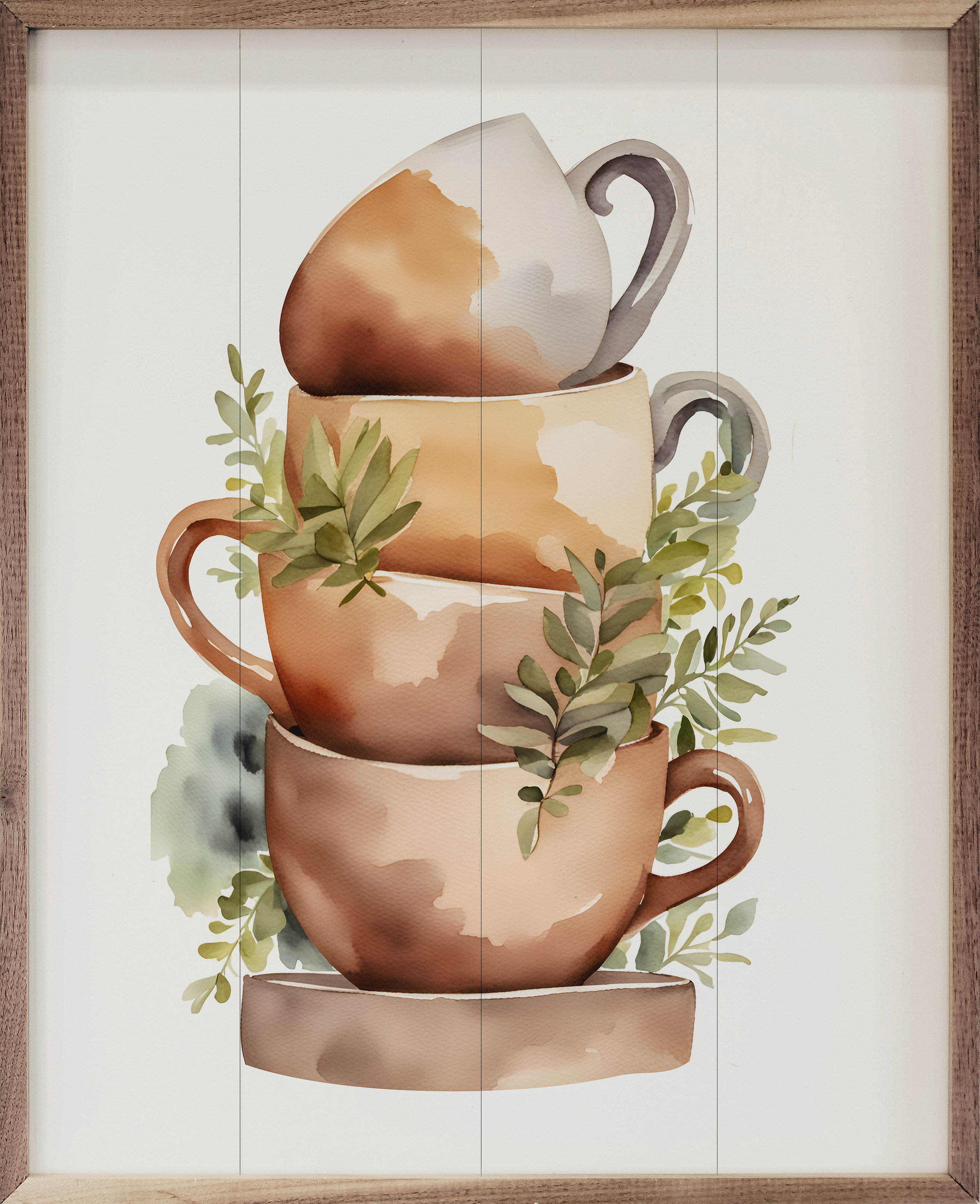 Winston Porter Stack Of Four Cups Greenery White | Wayfair