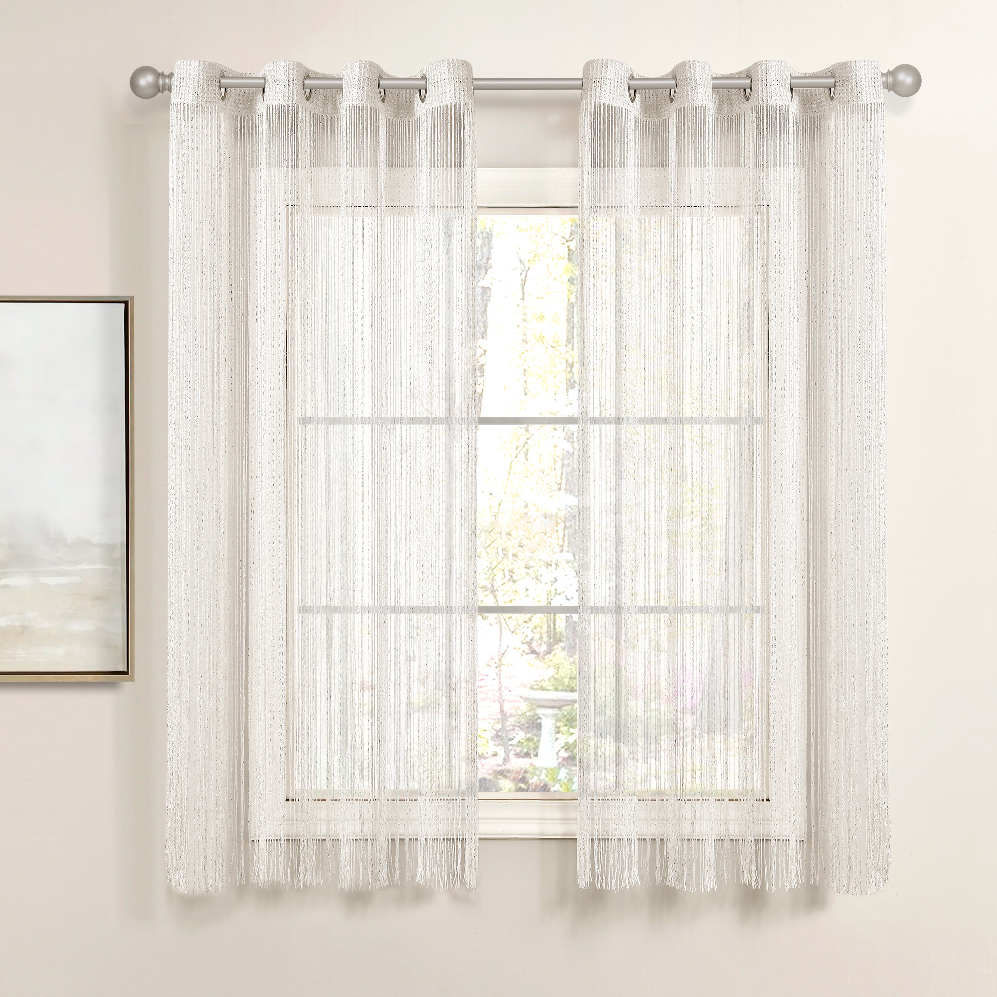 Lush Decor Pruneda String Thread Grommet Room Divider/Doorway/Wedding ...