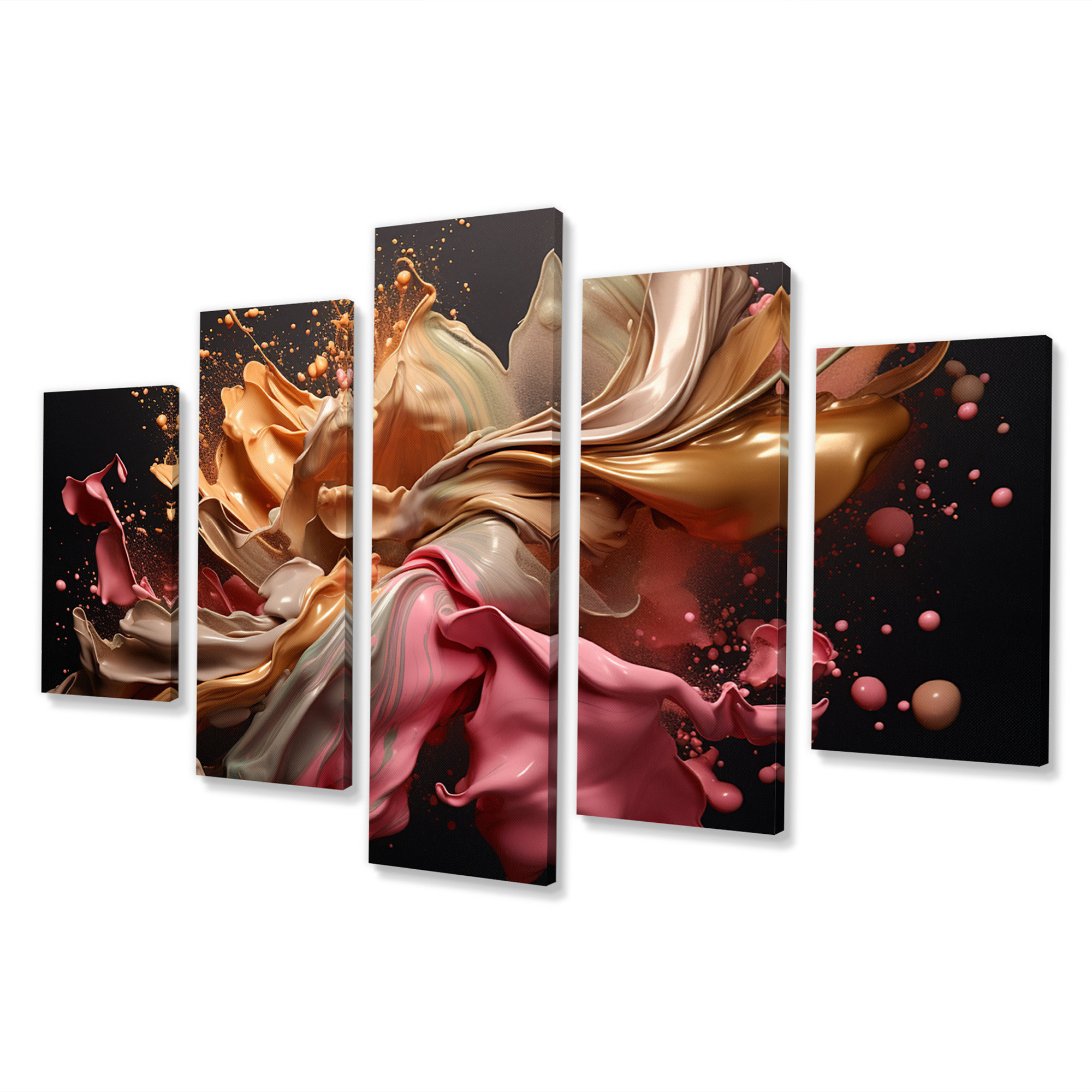 Ivy Bronx Sudden Joy Abstract Pink And Gold Splash I - Abstract Canvas ...