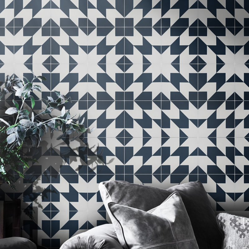 Moroccan Mosaic Oujda 8" x 8" Cement Patterned Wall & Floor Tile | Perigold