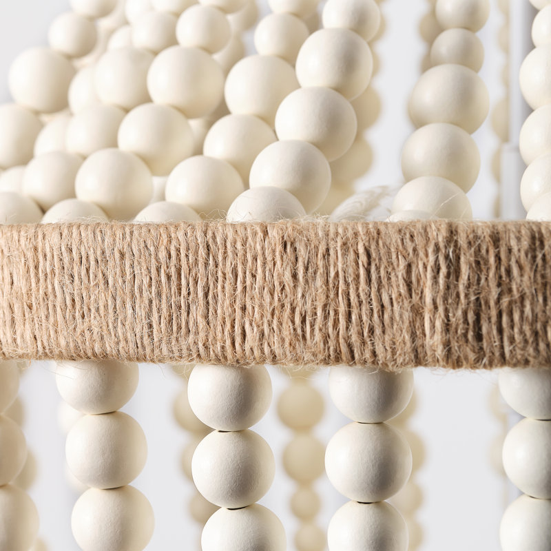 Langley Street Heald 4-Light Beads White/Brown Finish Dimmable Pendant ...