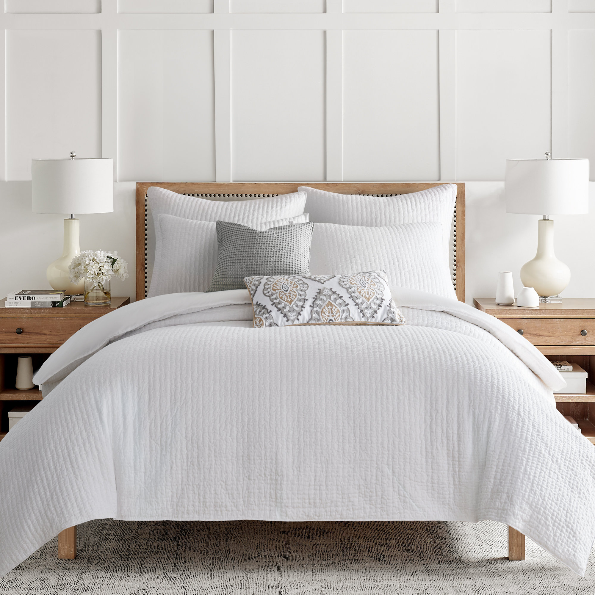 Levtex home Cross Stitch Bright White Comforter Set - Wayfair Canada