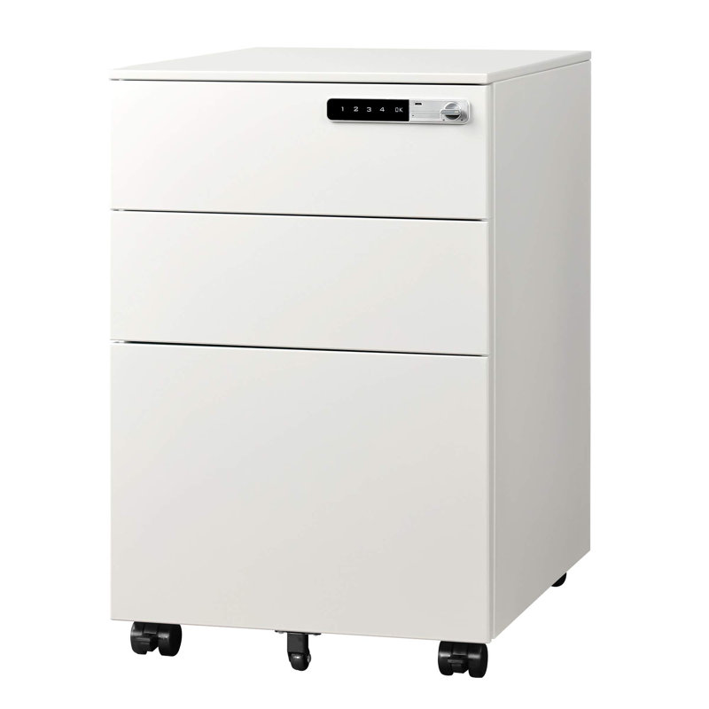 Inbox Zero Aradhya 3 Drawer Storage Drawer with Locking Wheels | Wayfair