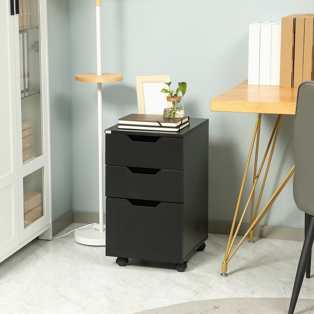 Winston Porter 3 Drawer Mobile File Cabinet, Rolling Printer Stand ...