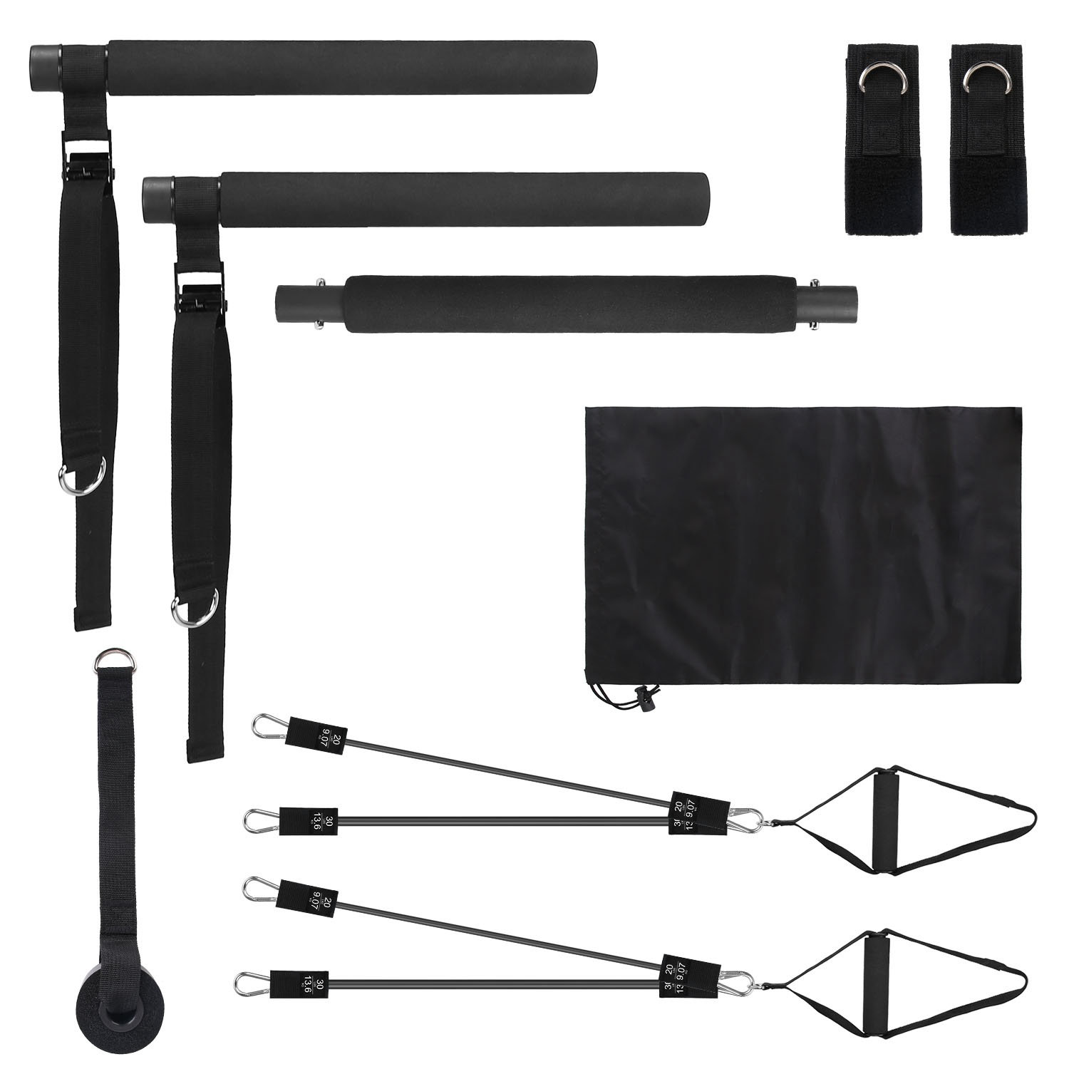Edge Collections Pilates Bar Kit with 180LBS Resistance Bands for Full ...