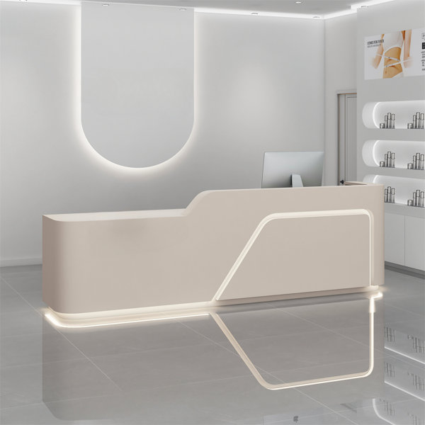 Orren Ellis Contemporary bar counter，Reception desk with transaction ...