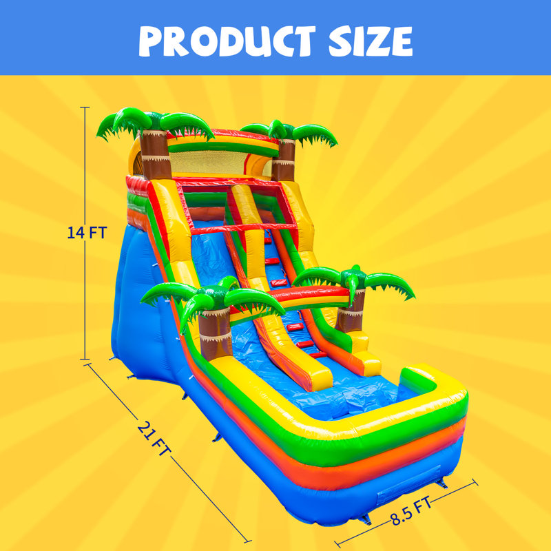 GOOSH 14' x 21' Summer Breeze Commercial Grade Water Slide with Splash ...