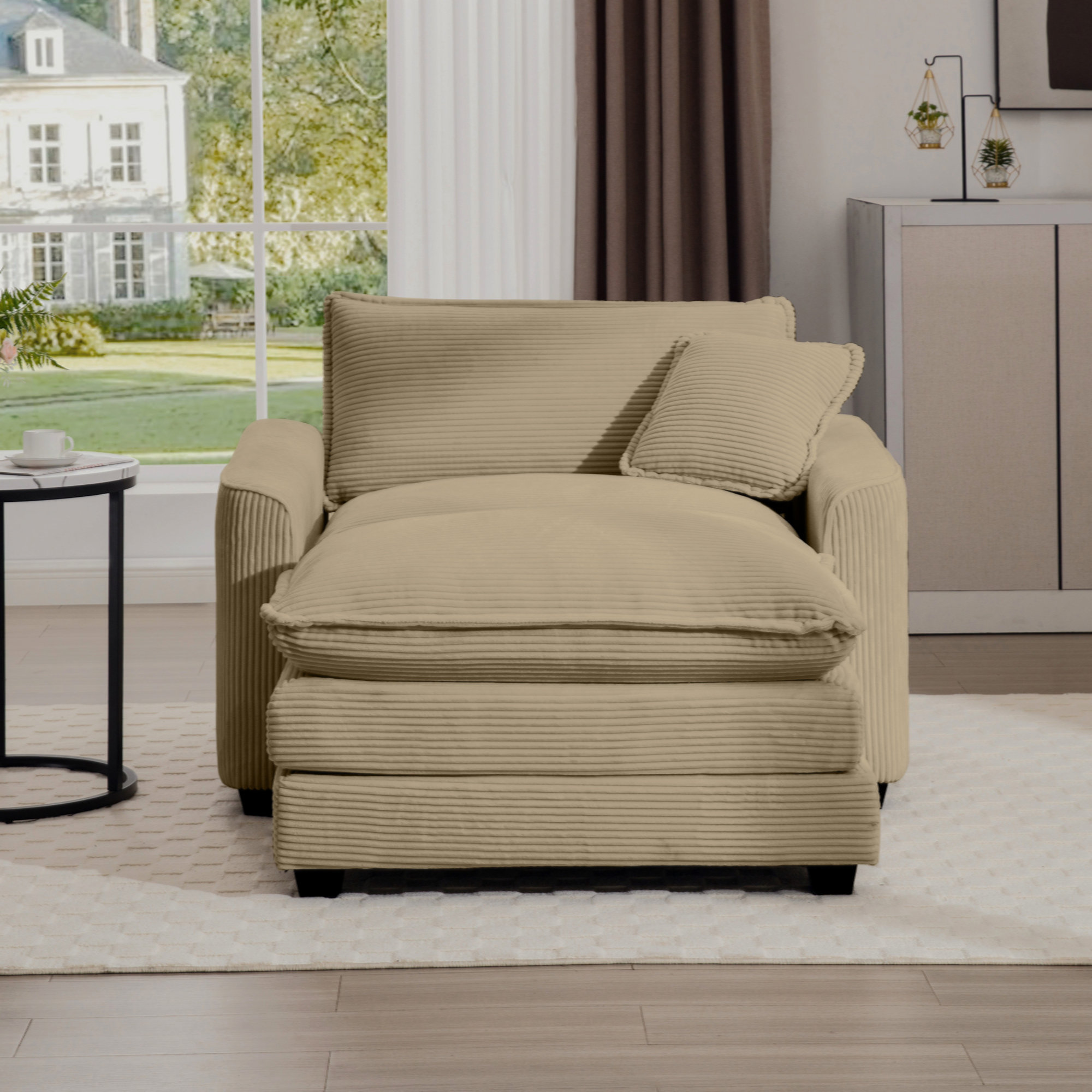 Ebern Designs Mucha Comfortable Single Chair Deep Seat Sofa with ...