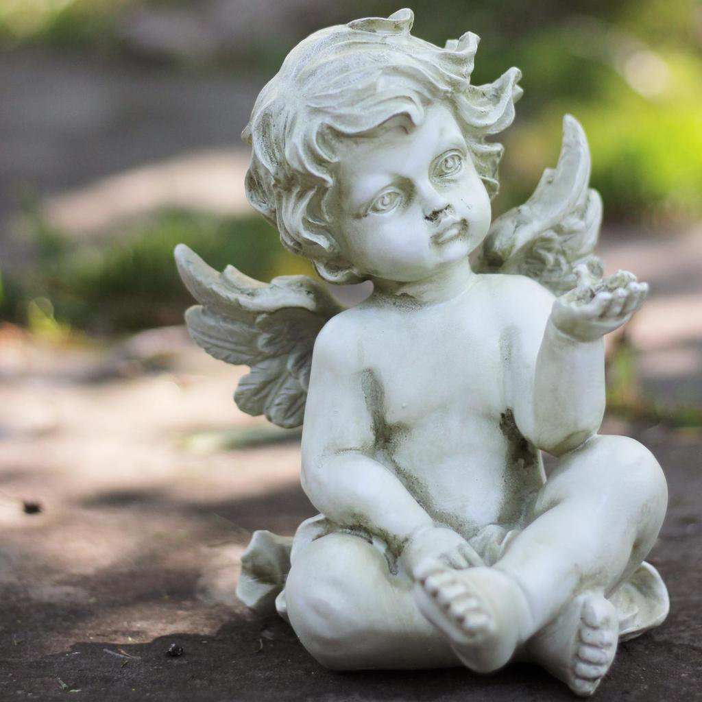 Northlight Seasonal 7.75" Cherub Angel with Baby Bird Outdoor Garden ...