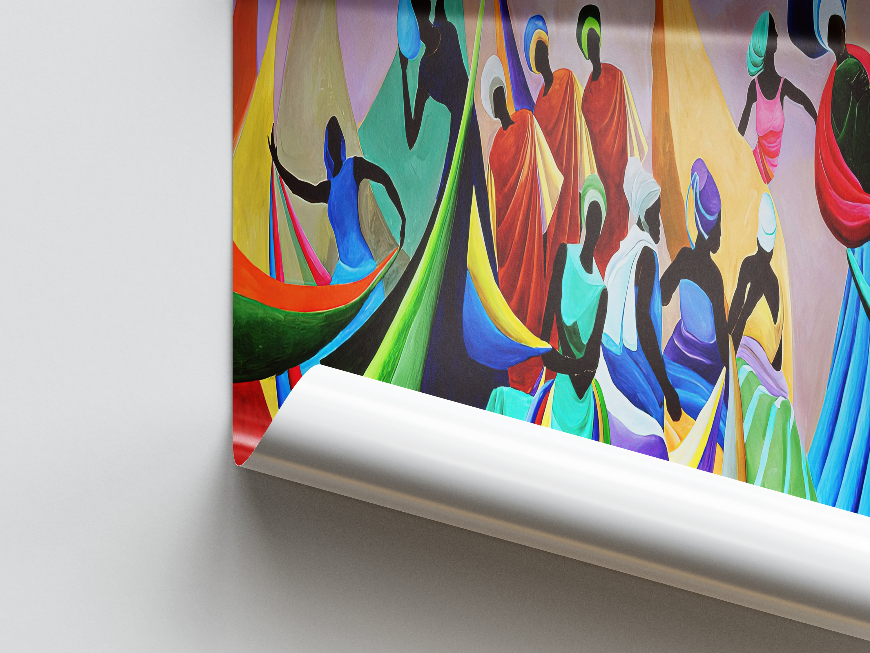 Orren Ellis African Woman Canvas Art - Modern Abstract Colorful Dancers ...