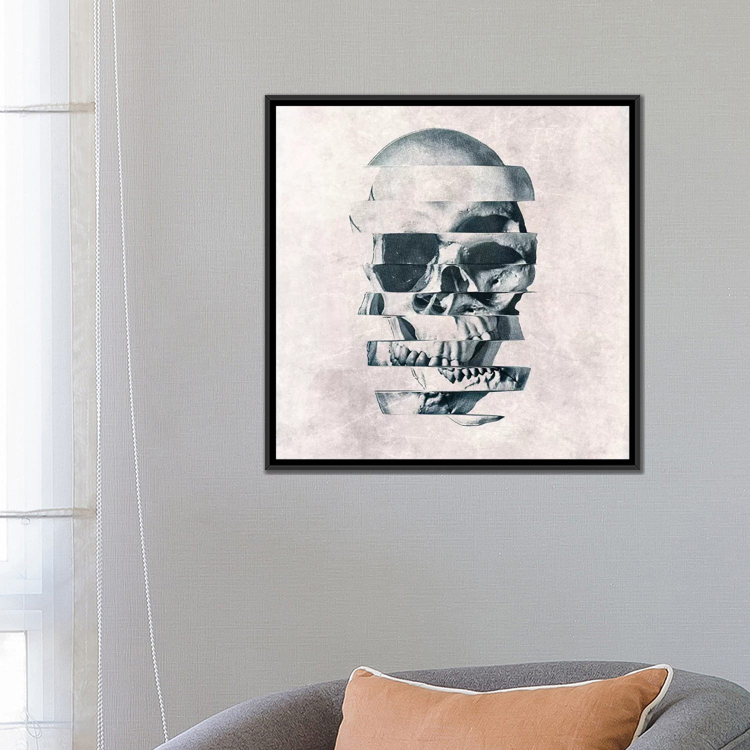 East Urban Home 'Glitch Skull Mono' By Ali Gulec Graphic Art Print on ...