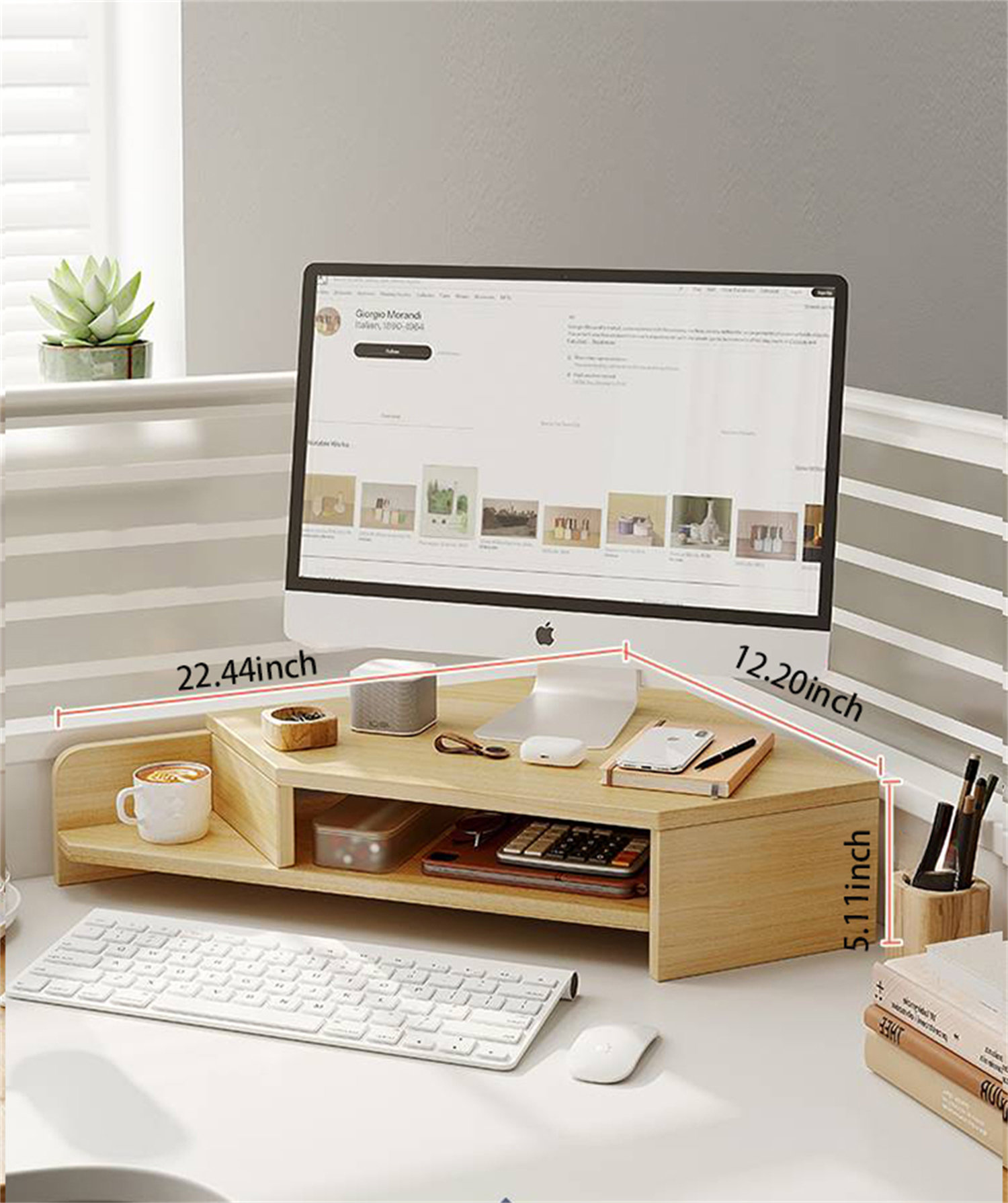 Hokku Designs Corner Desktop Computer Monitor Riser Stand - Wayfair Canada