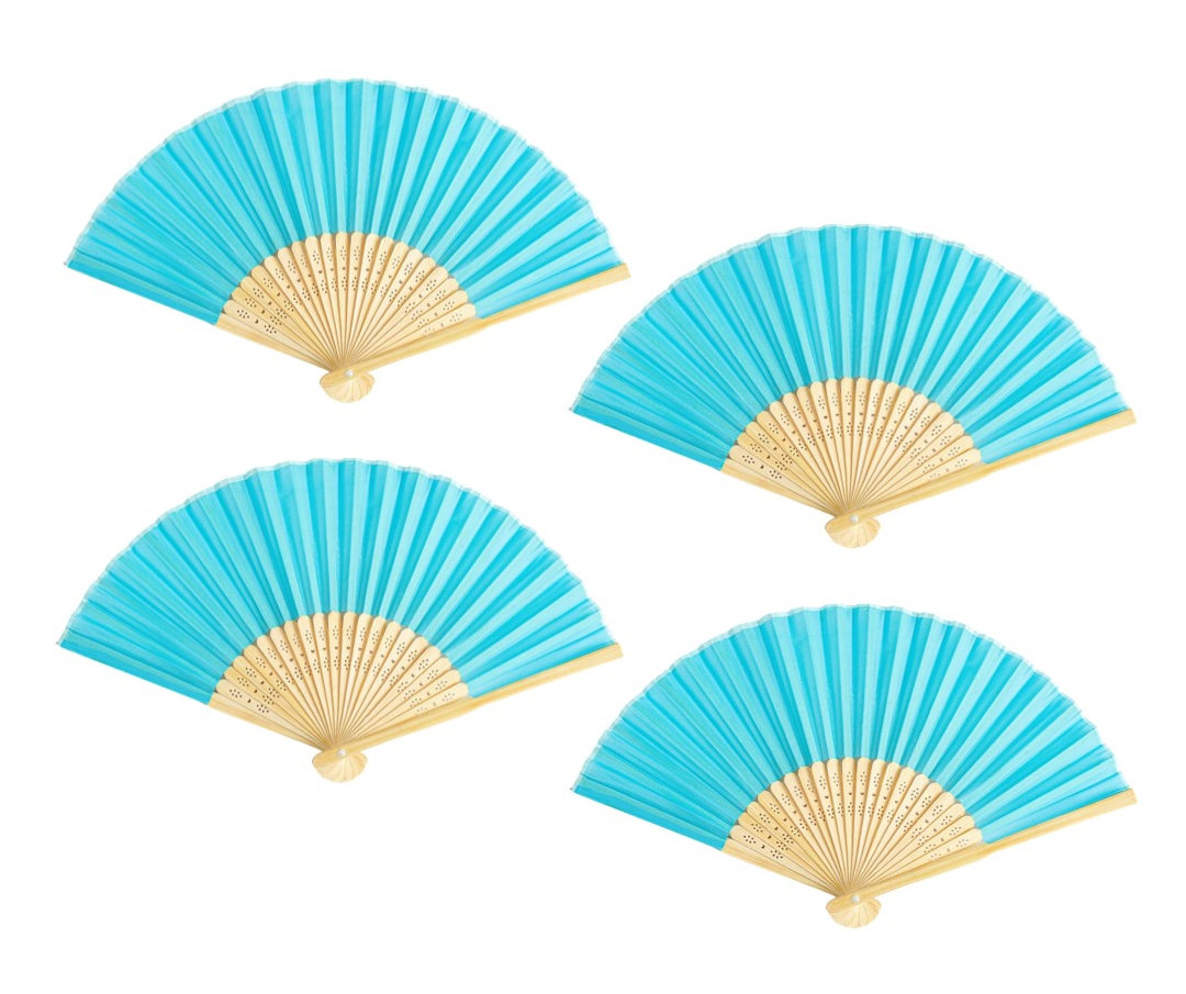 THY Collectibles Pack Of 4 Handheld Paper And Bamboo Folding Fans For ...