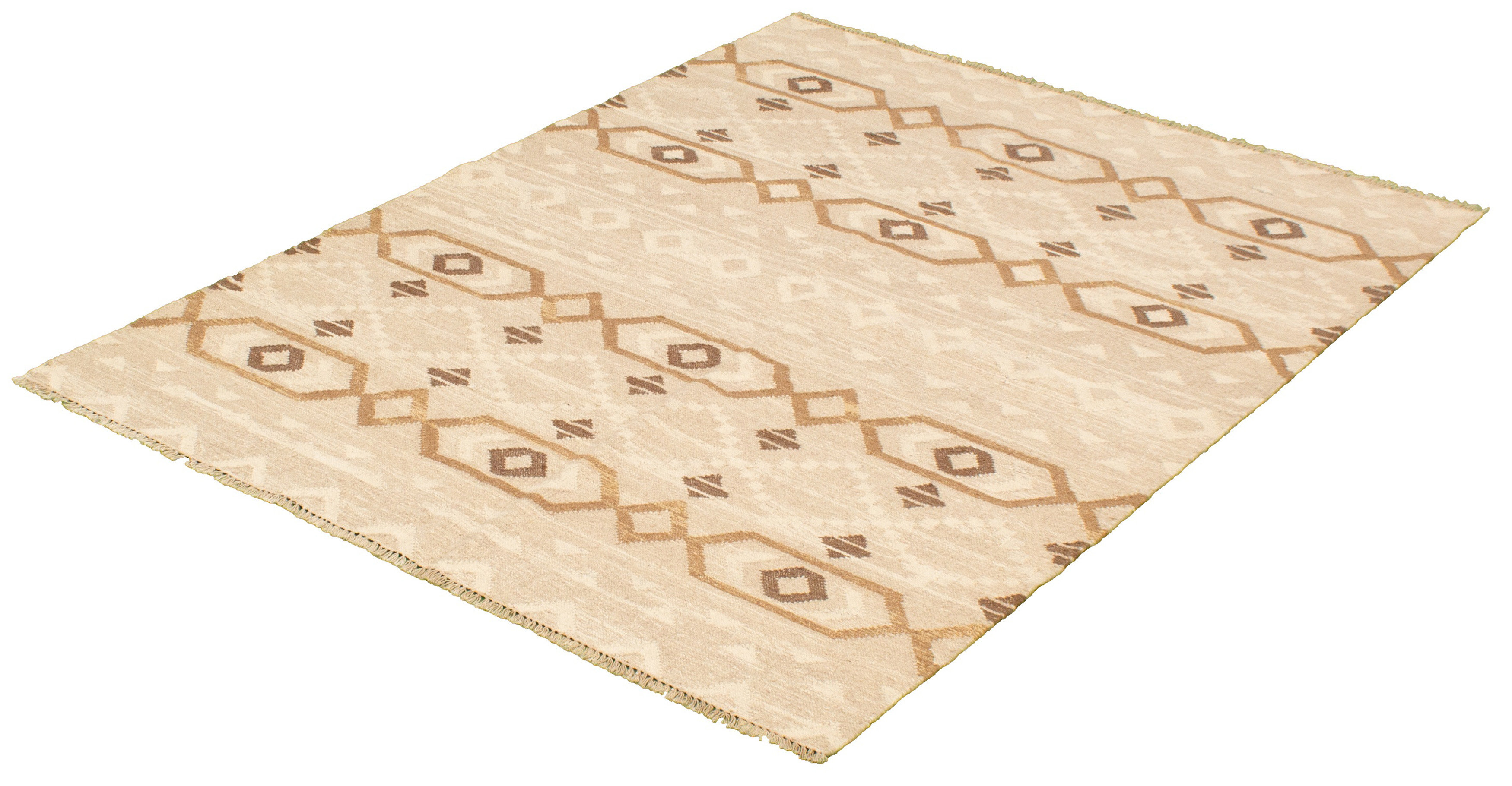 World Menagerie Caddigan Handwoven Flatweave Wool Beige Area Rug | Wayfair