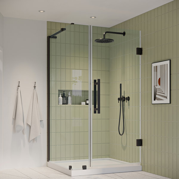 Ove Decors Endless Tampa-Pro 35" W x 72" H Corner Frameless Shower Kit ...