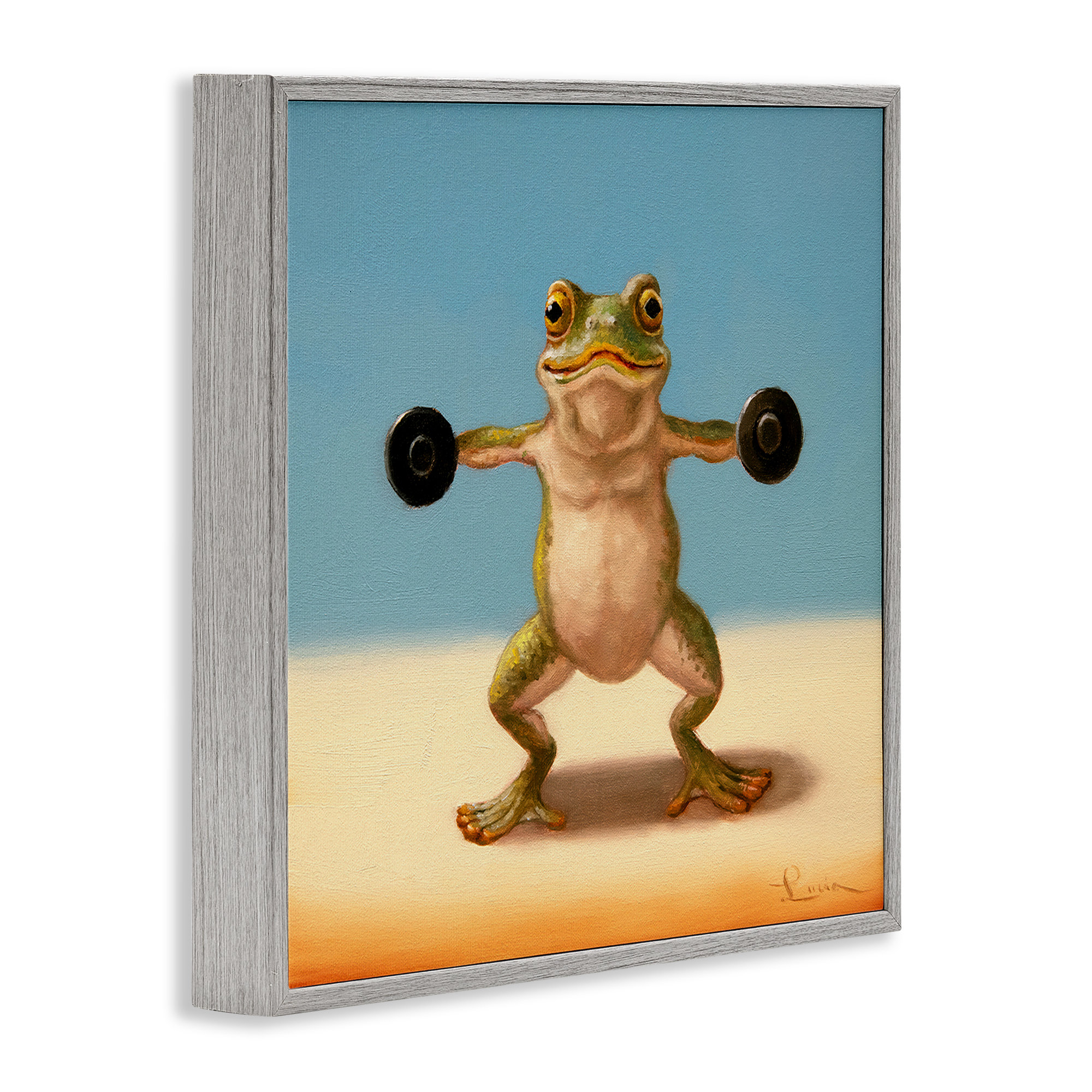 Ophelia & Co. Exercise Weights Frog Framed Giclee, design by Lucia ...