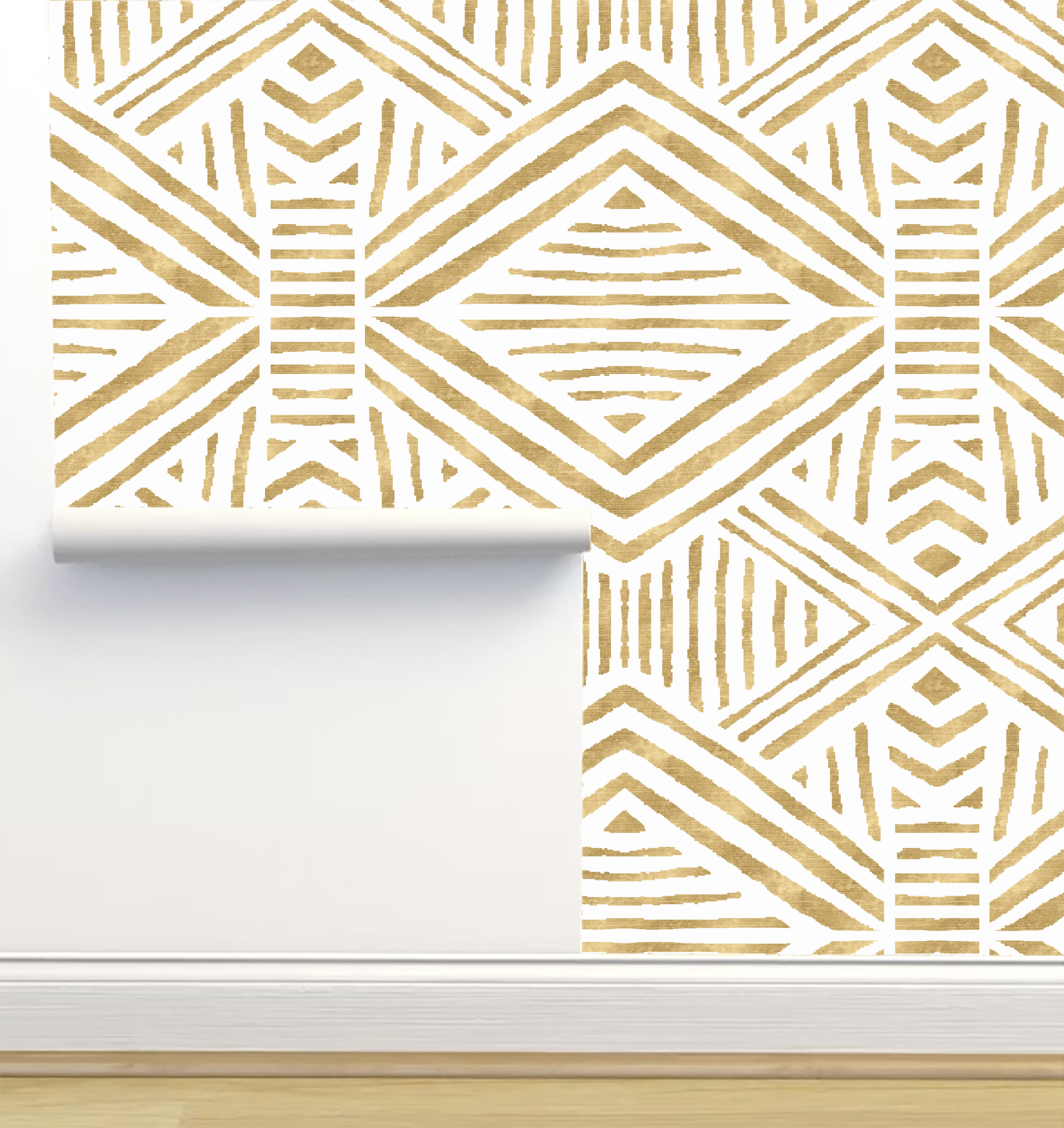 Limitless Walls Crystal W Design 12' L x 2' W Peel and Stick Wallpaper ...