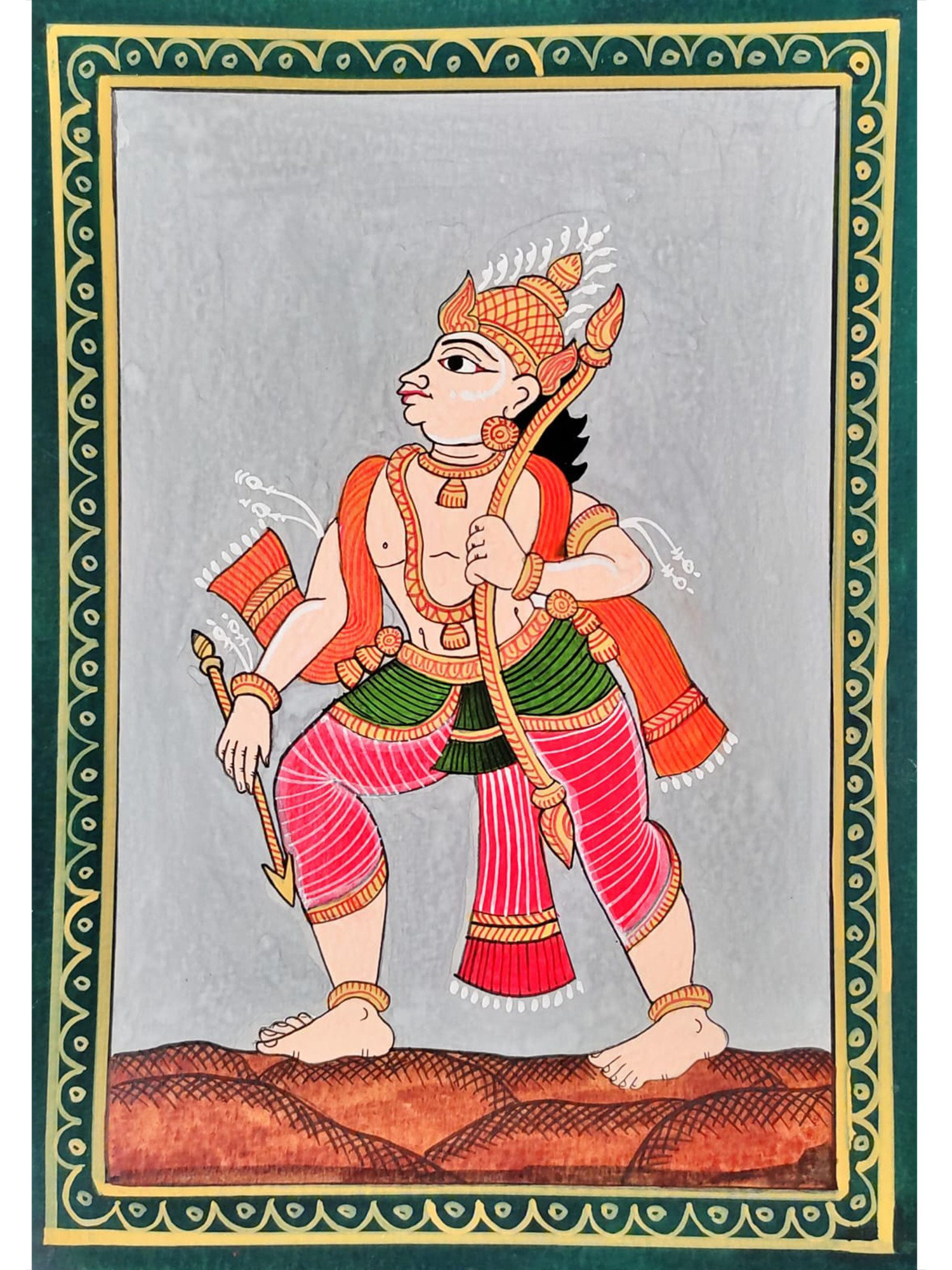 Bungalow Rose Lord Rama | Watercolor On Paper | Pattachitra Painting By ...