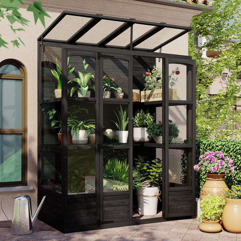 VIRUBI 4.8' W x 2.4' D Lean-To Greenhouse | Wayfair