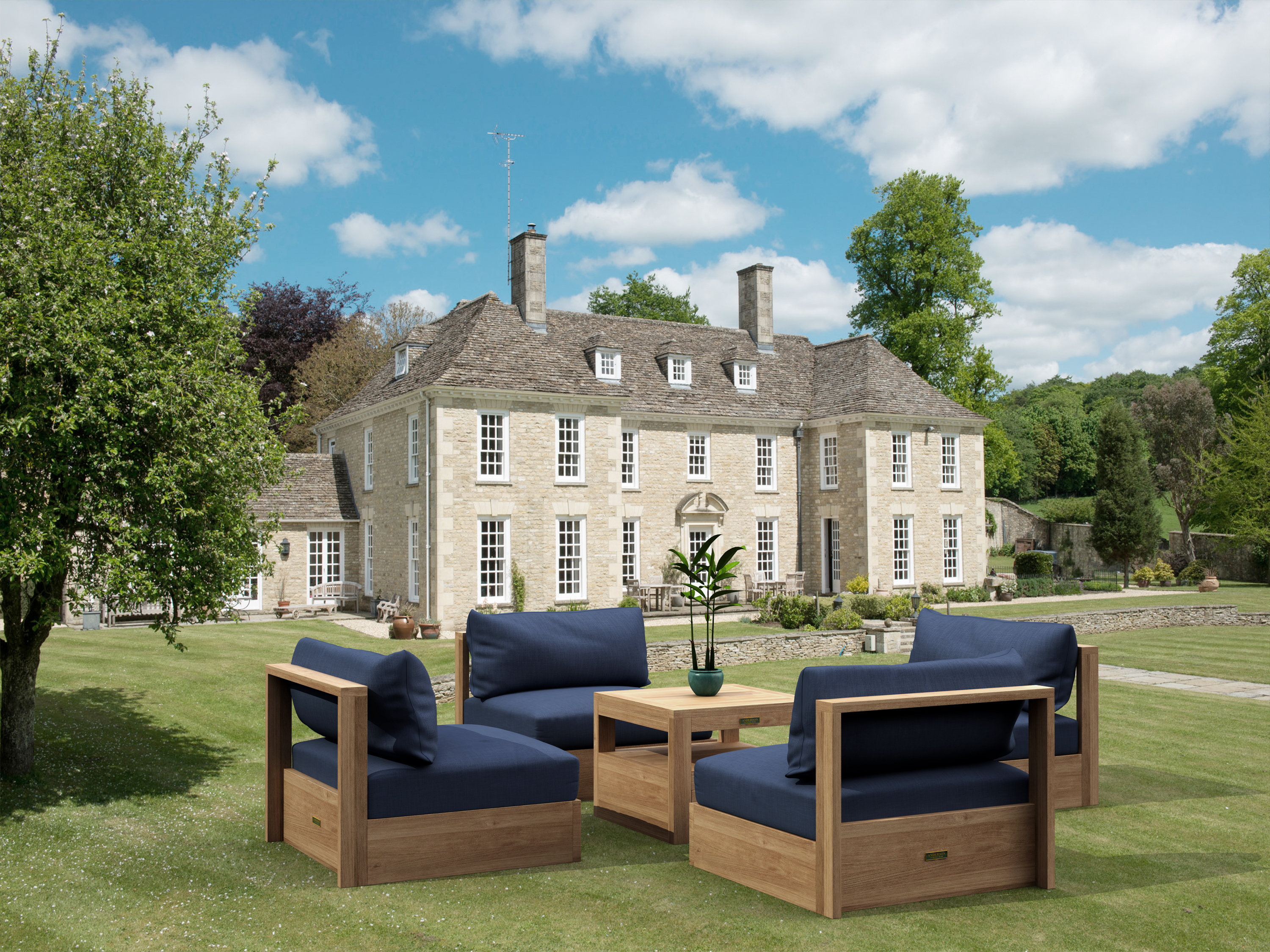 Anderson Teak Copacabana 5 pieces Modular Deep Seating Set | Perigold