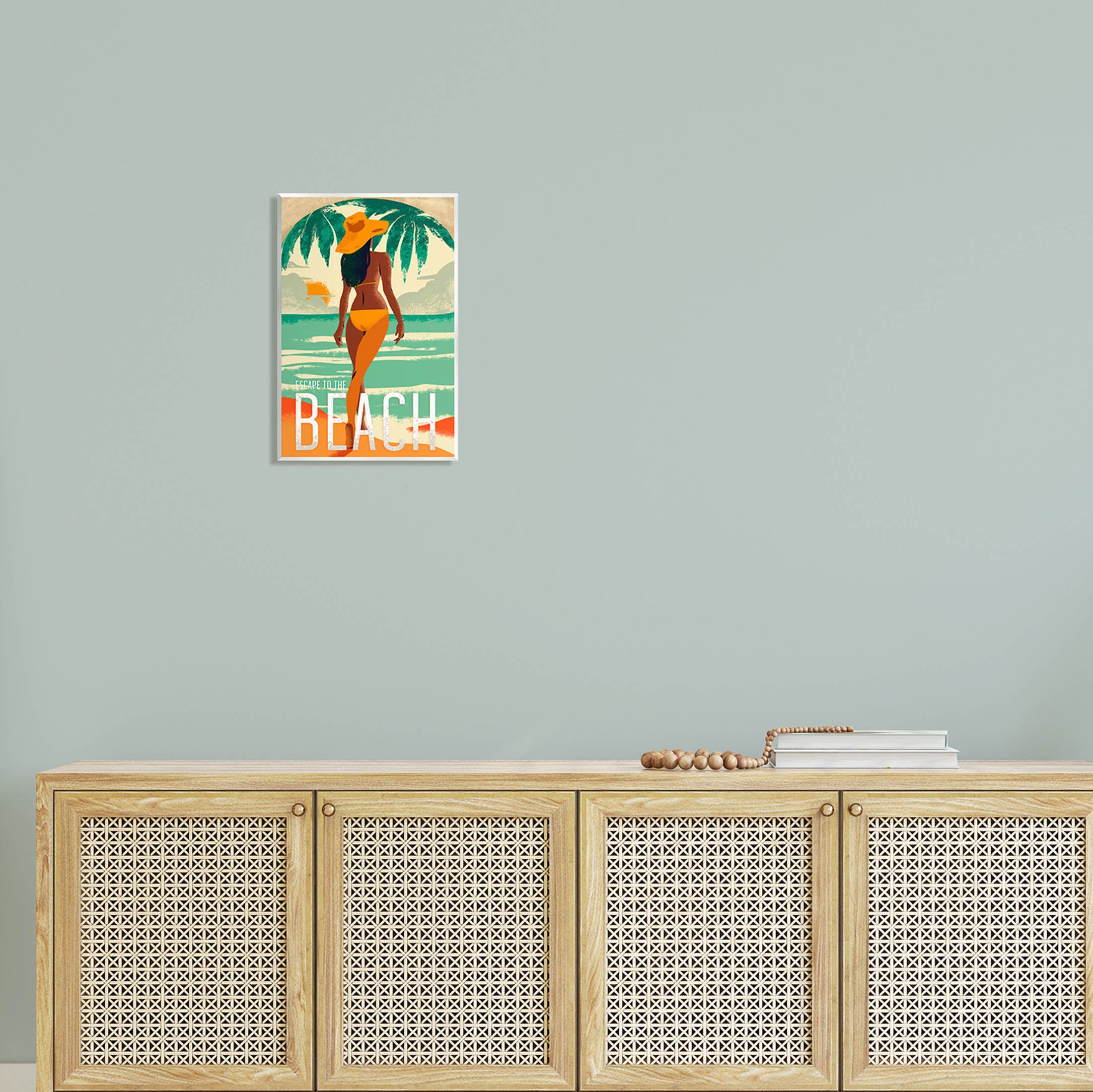 Stupell Industries Escape To Beach Vacation Wall Plaque Art By Ziwei Li ...