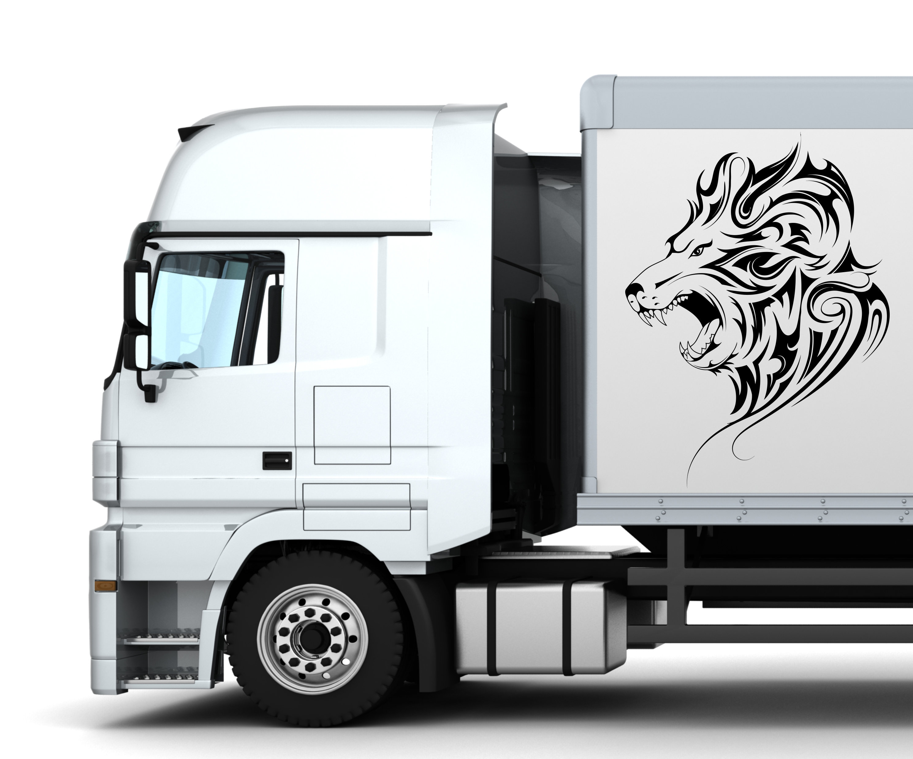 Bungalow Rose Lion Truck Vinyl Graphics, Truck Side Wrap, Carbon Fibre ...