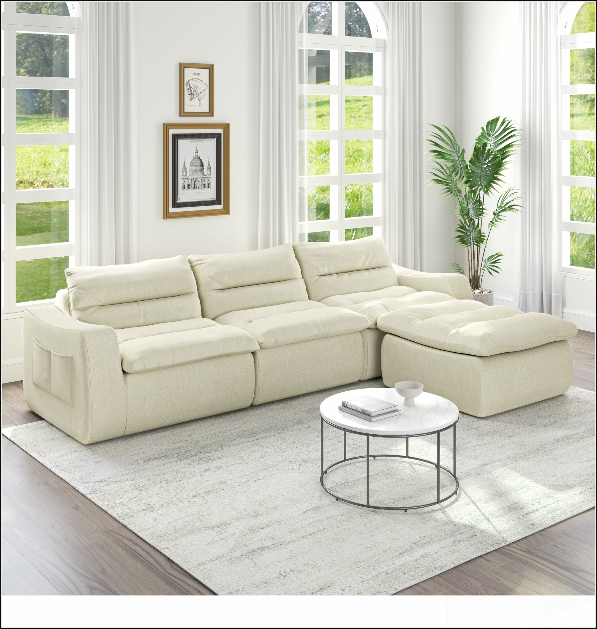 Trule Lazy Floor Sofa,Modern armless and backless sofa chair,Comfy ...