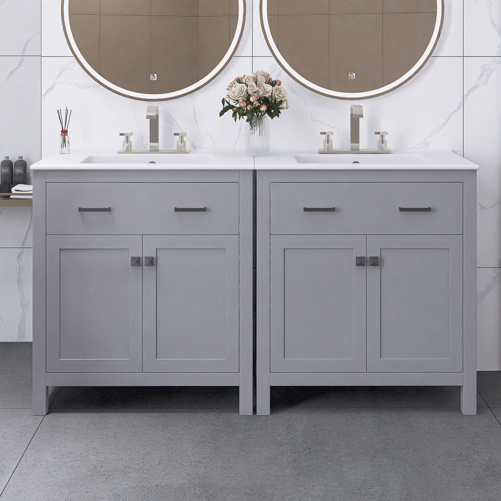 Latitude Run® 60" Modern Freestanding Bathroom Vanity Set With Double ...