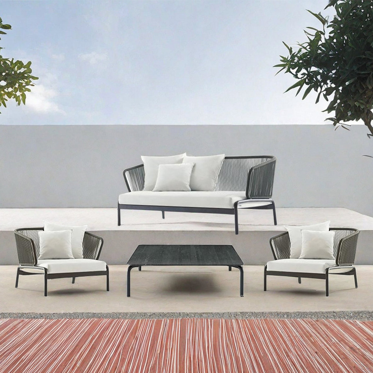 Corrigan Studio® Antiwan Outdoor sofa set balcony sunscreen waterproof ...