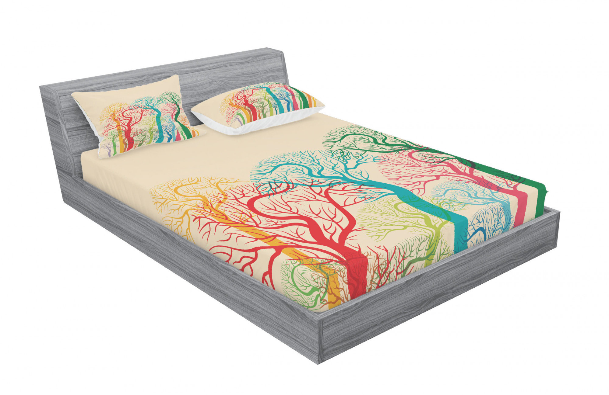 Ambesonne Autumn Leafless Tree Tops Branches Creative Foliage Park ...