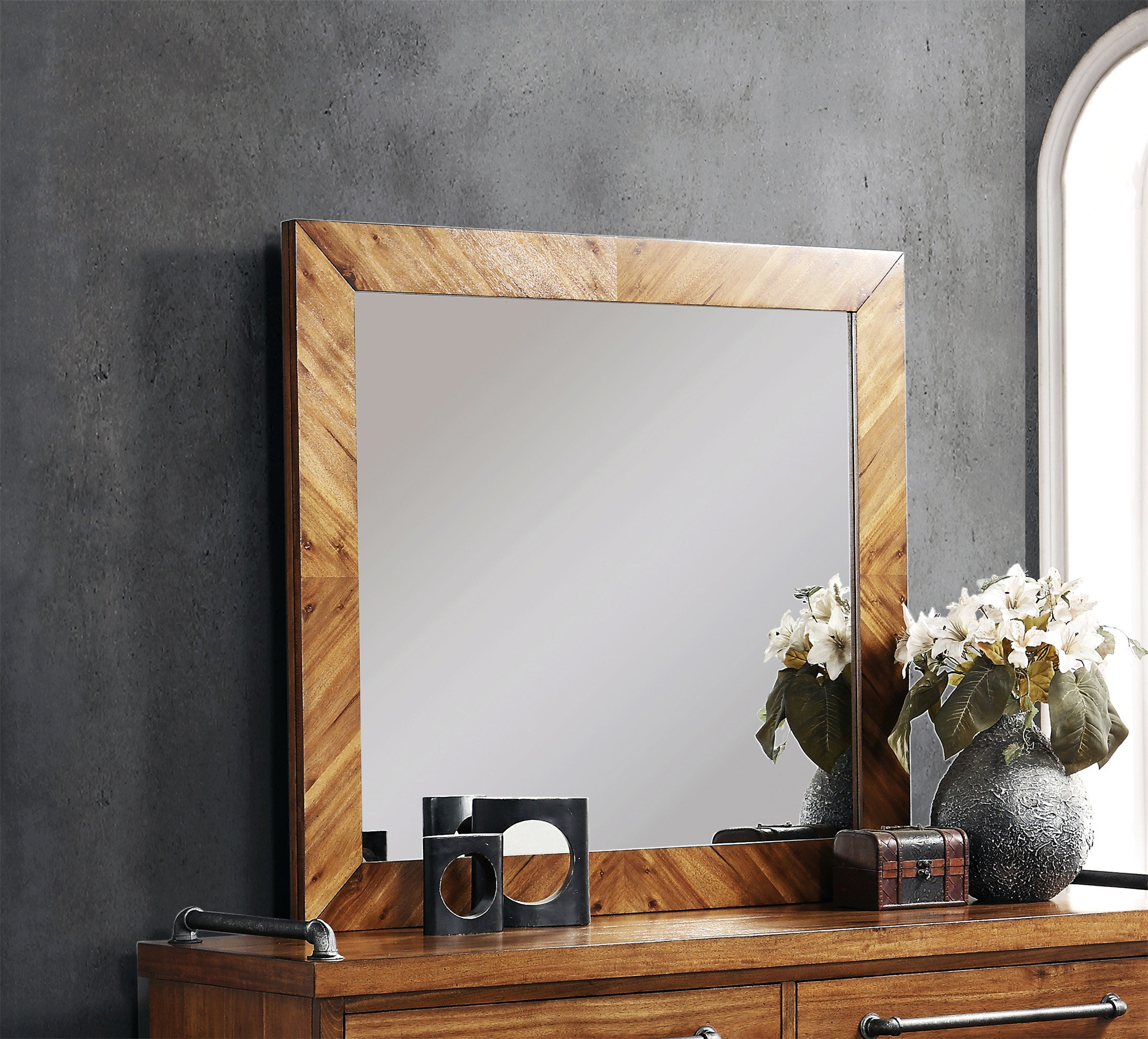 Foundry Select Twaniqua Hardwood Rectangle Floor Mirror No Assembly ...