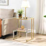 Mercer41 Golden Side Table For Living Room & Bedroom, 2 Acrylic Glass ...