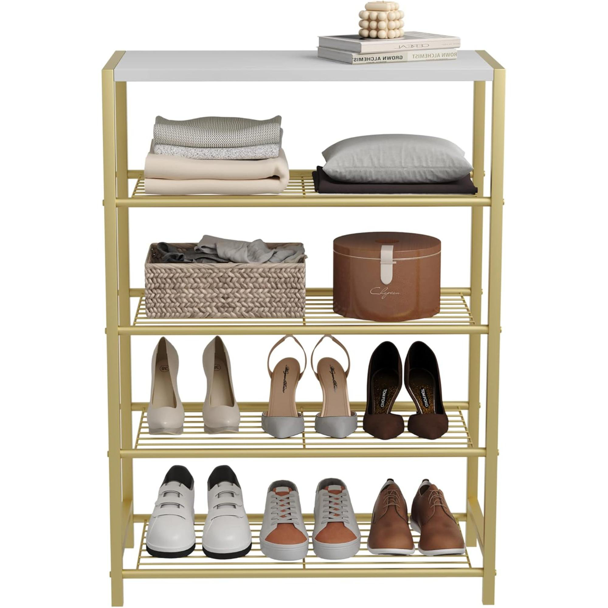 Latitude Run® Shoe Rack 5-Tier, Shoe Storage Shelf, Industrial Shoe ...