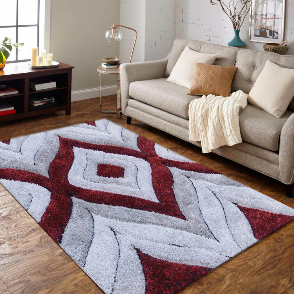 Orren Ellis Passerine Geometric Handmade Red/Gray Area Rug - Wayfair Canada