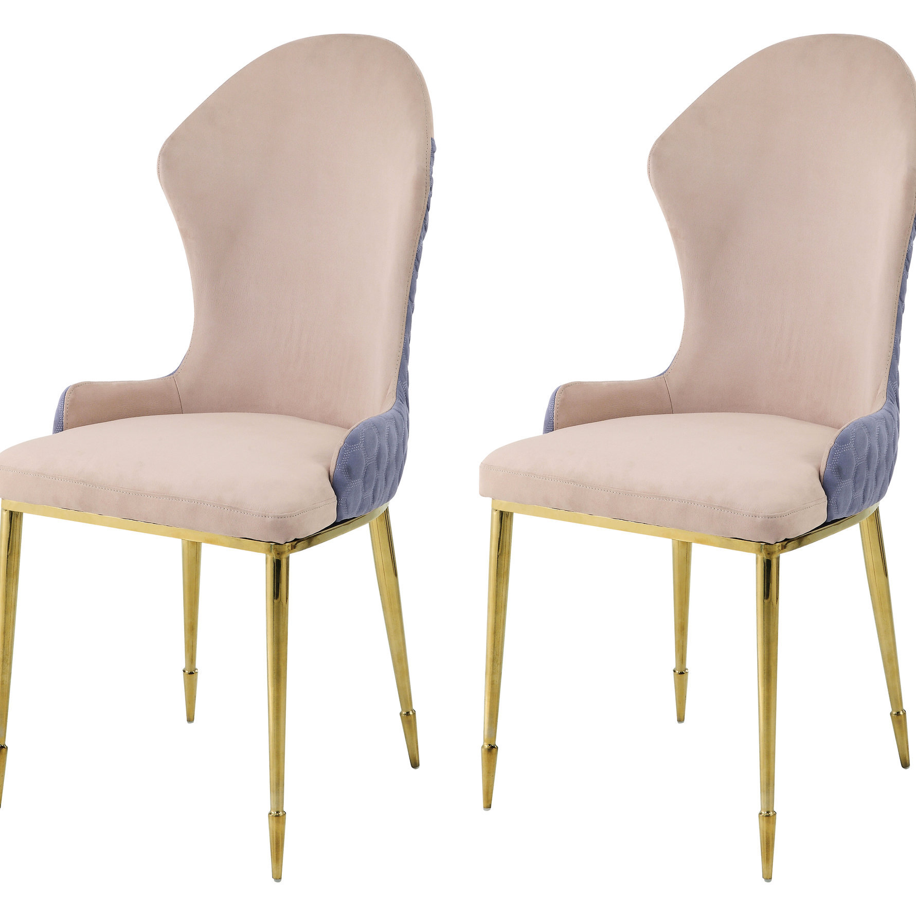 Orren Ellis Tan And Gold Dining Room Chairs Pair - Lavender Honeycomb ...